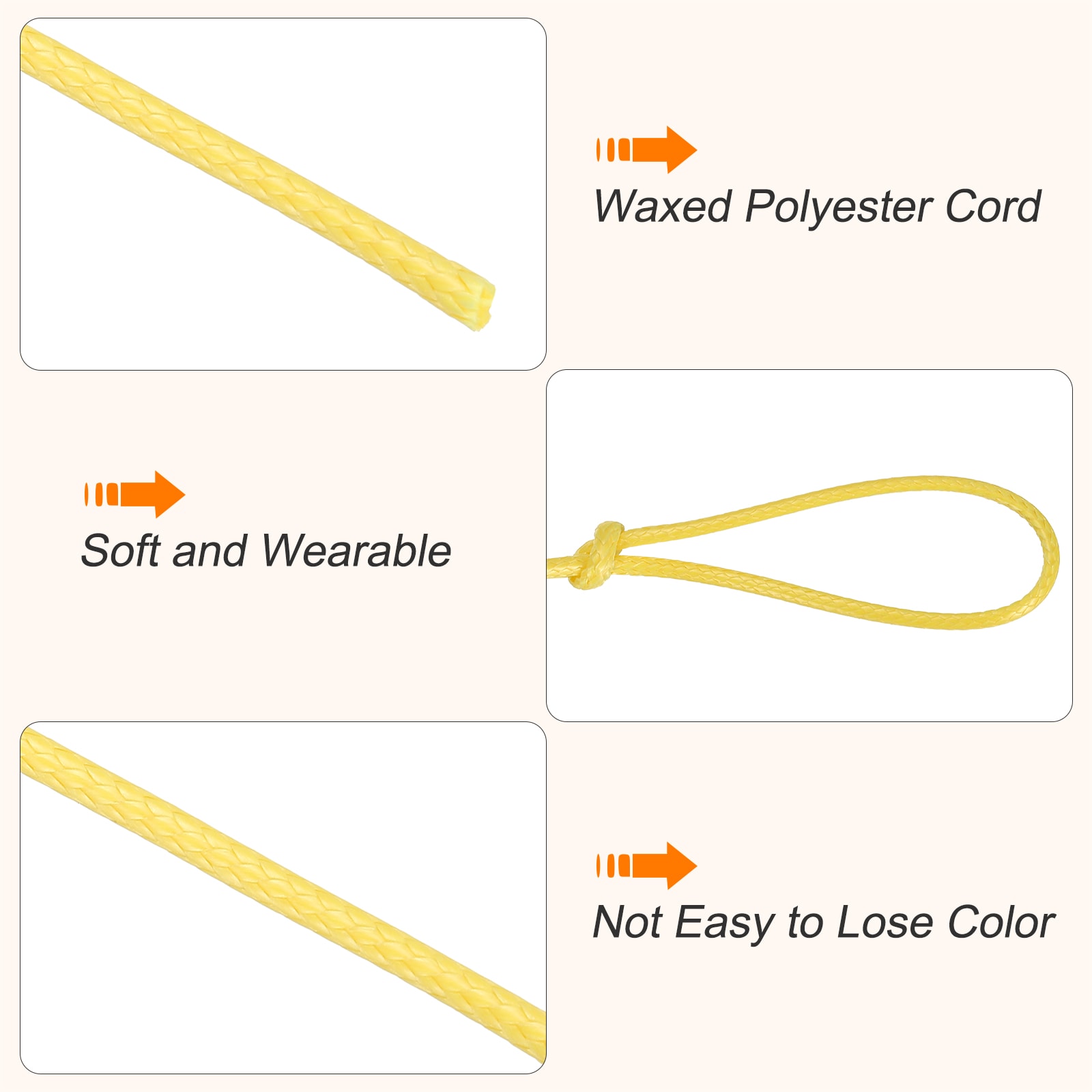 Unique Bargains 1pc Waxed Cord 2mm Waxed Thread 87 Yard Wax String ...