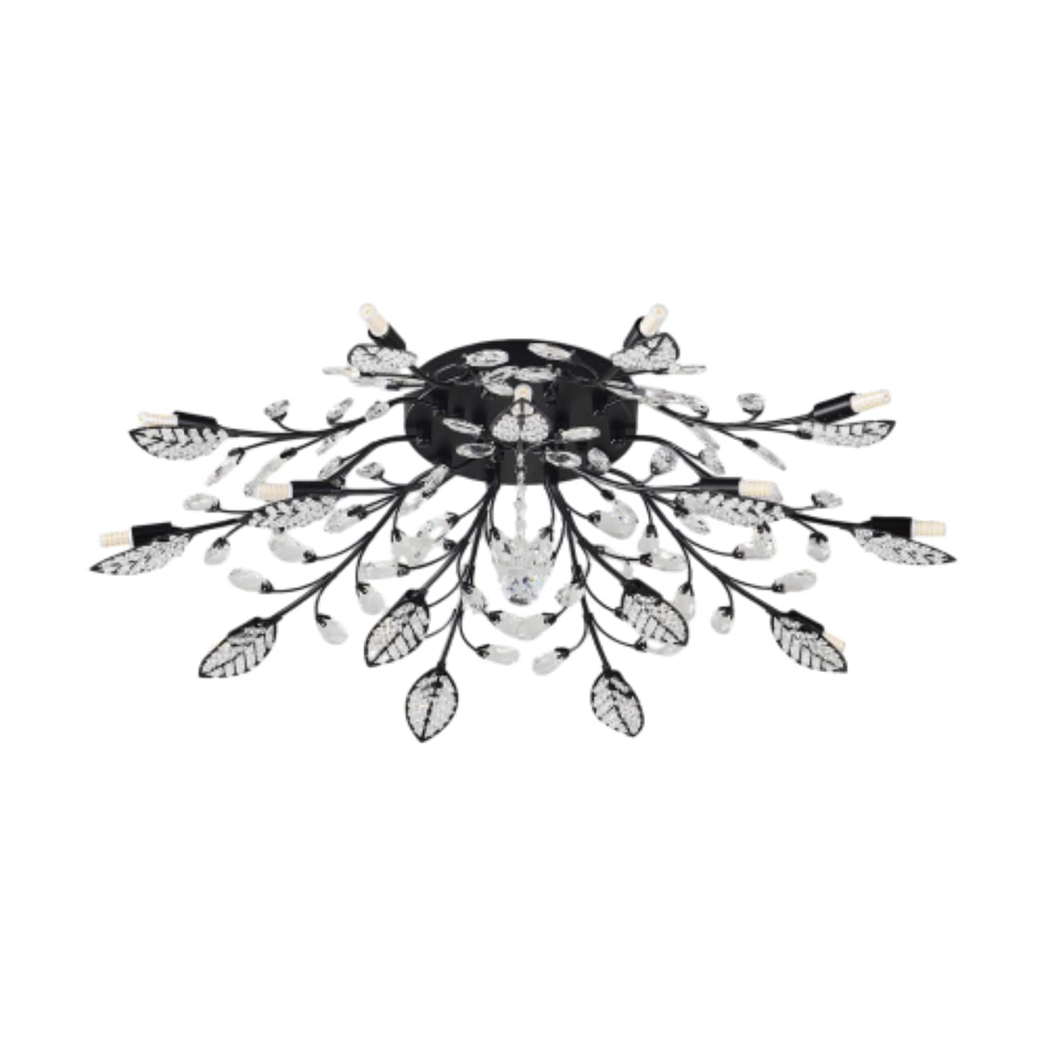 ZHLLMQ 33.9 in Matte Black Indoor 15-Light Flush Mount Light with ...