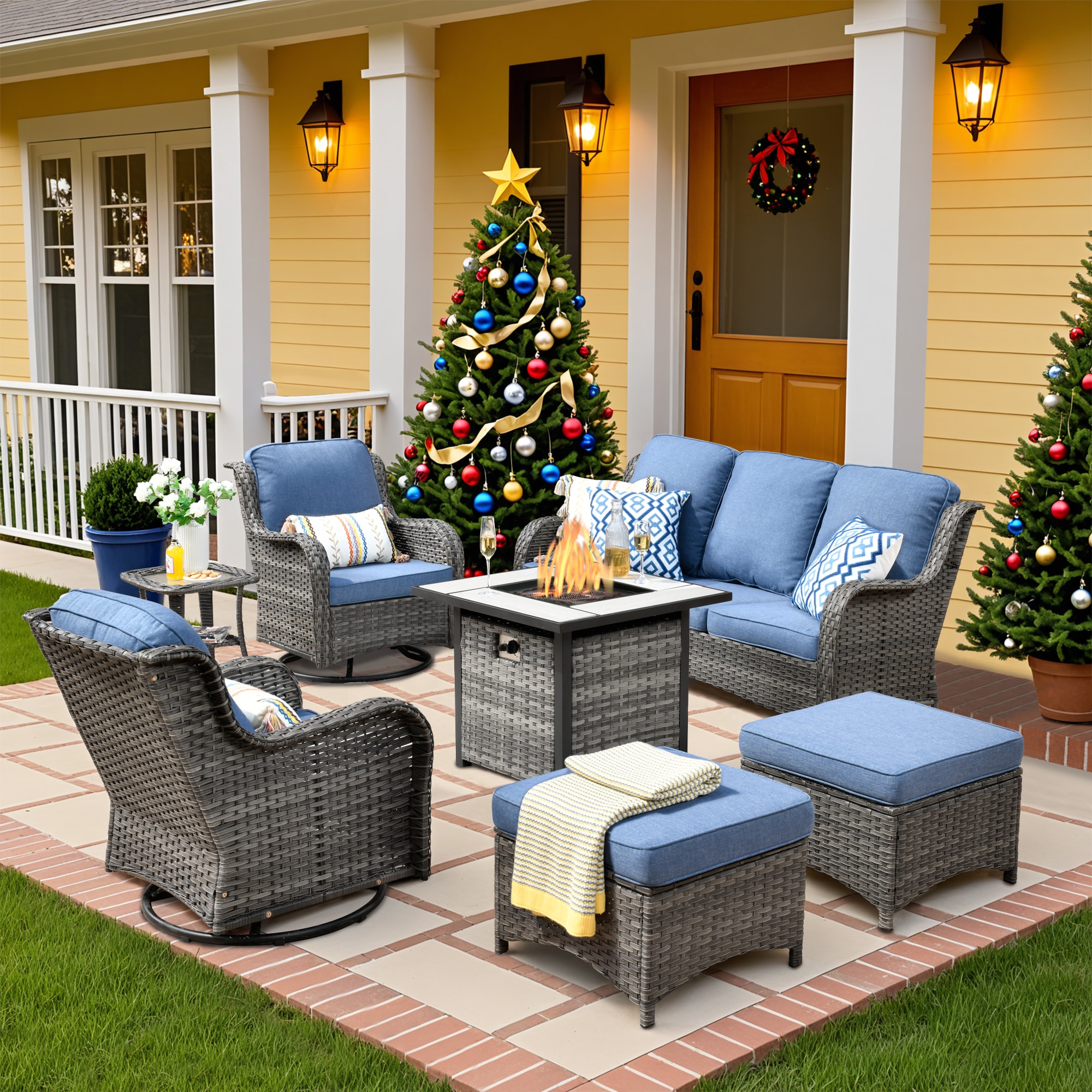 Lowes outdoor chair with ottoman store