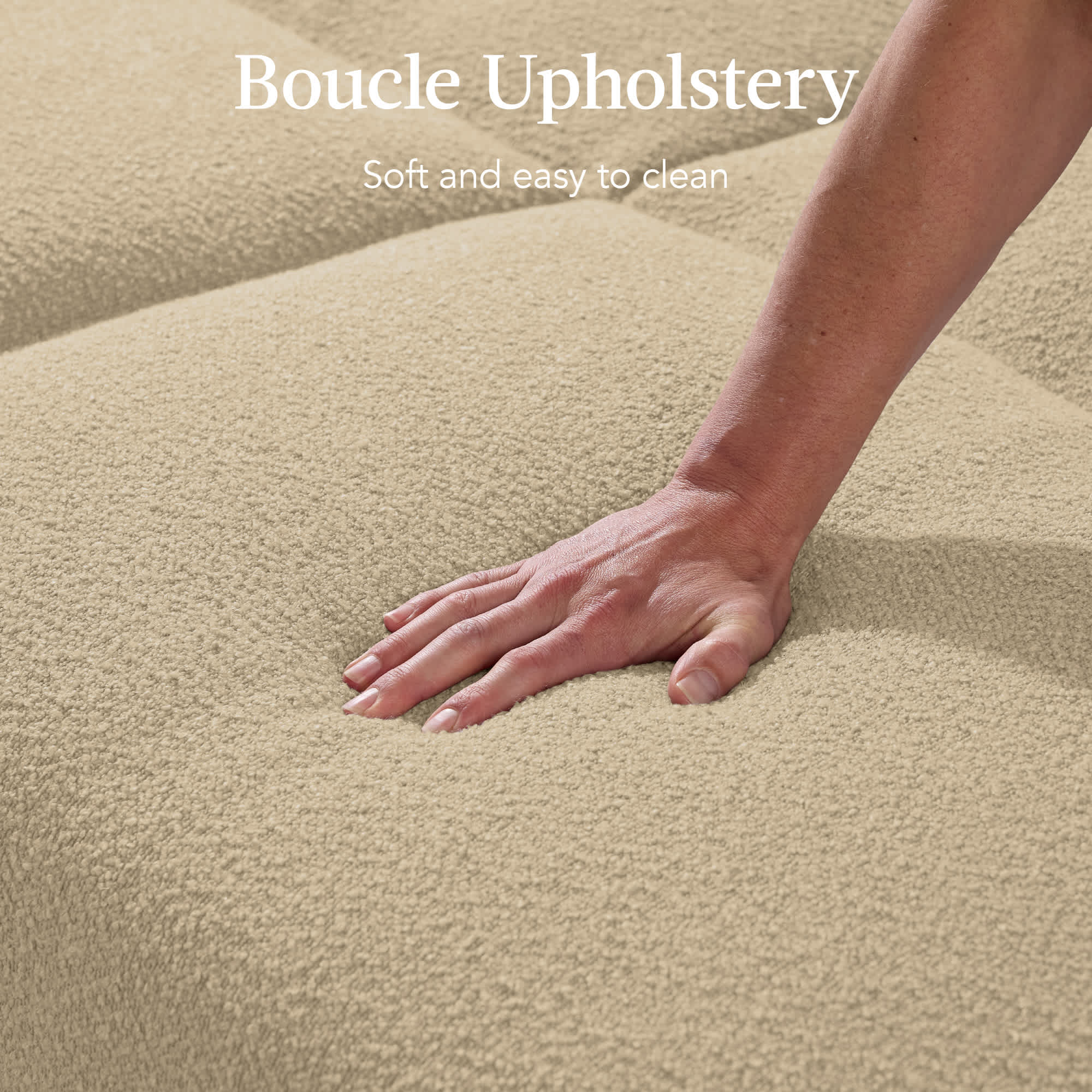 Best Choice Products Curved Convertible Futon Boucle Fabric Split-Back ...