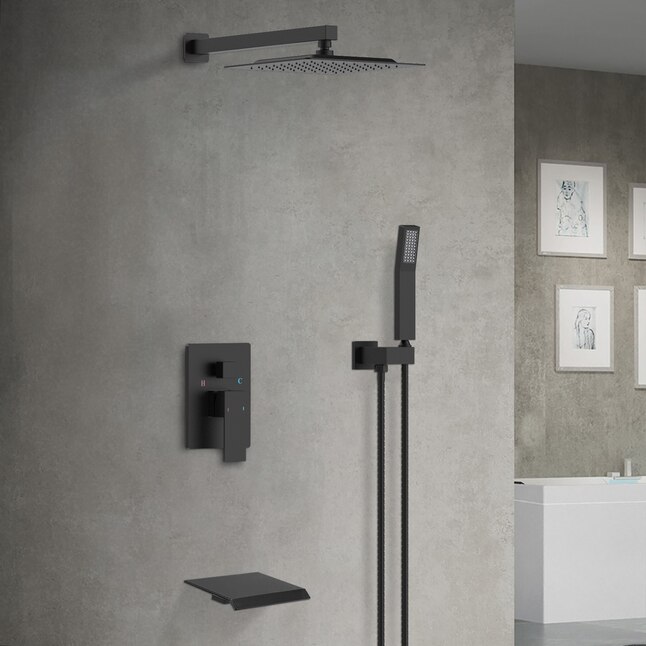 Wellfor Zq Concealed Valve Shower System Matte Black Dual Head