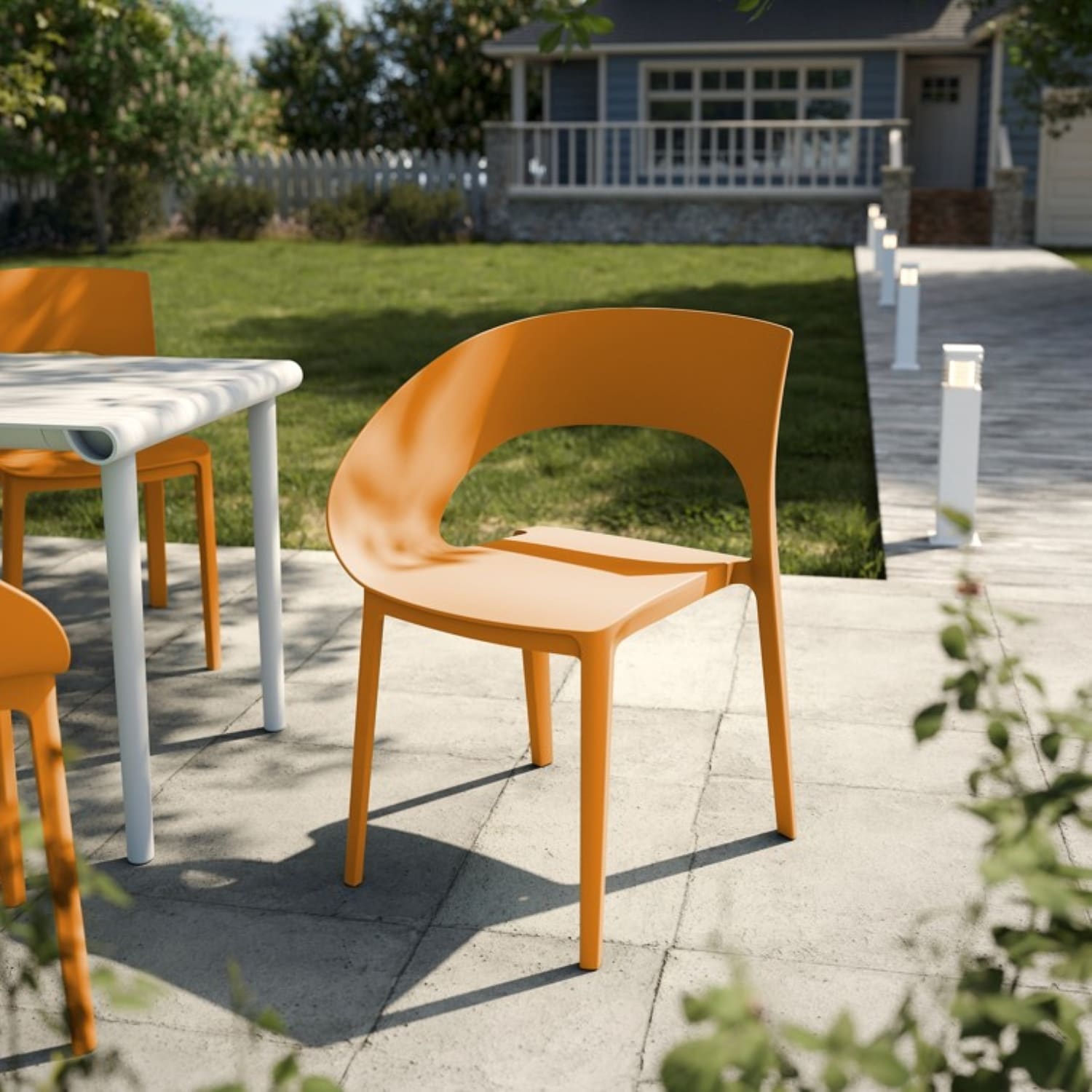 LOVMOR Set of 4 Stackable Metal Frame Dining Chairs 330-lb Capacity ...