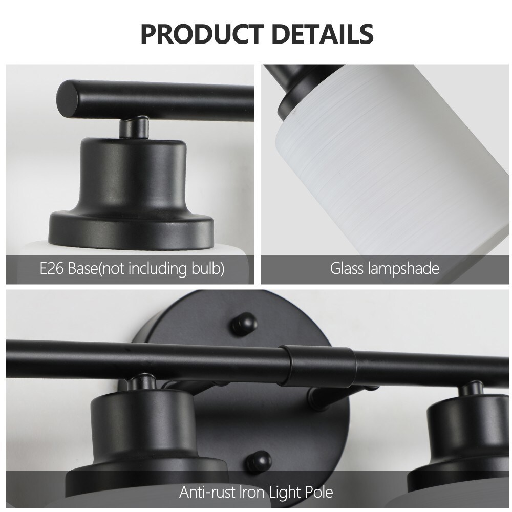 TomCare 31-in 5 Light Modern Vanity Wall Sconce Black Iron Frame with ...