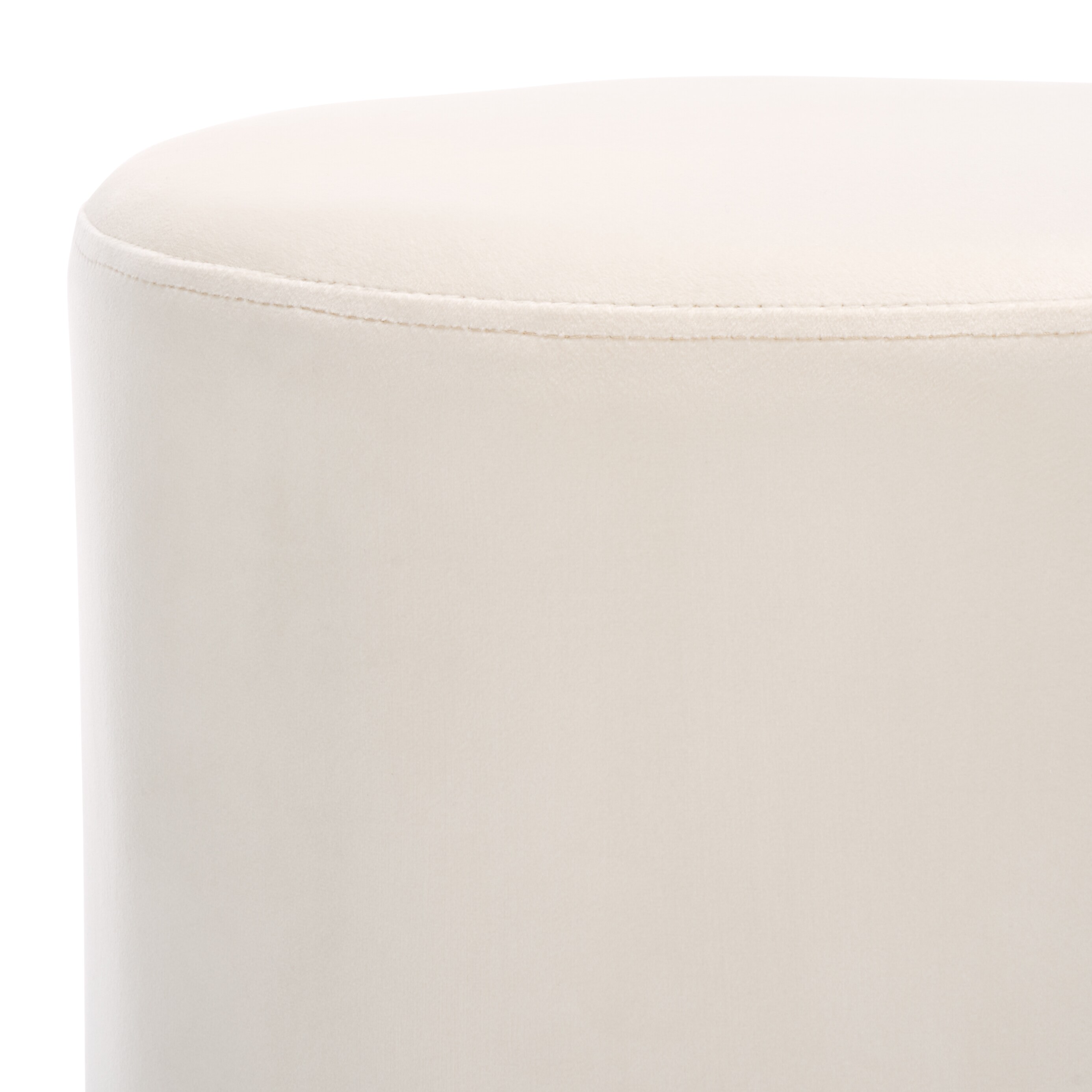 Safavieh Modern Ivory Velvet Round Ottoman in the Ottomans & Poufs ...