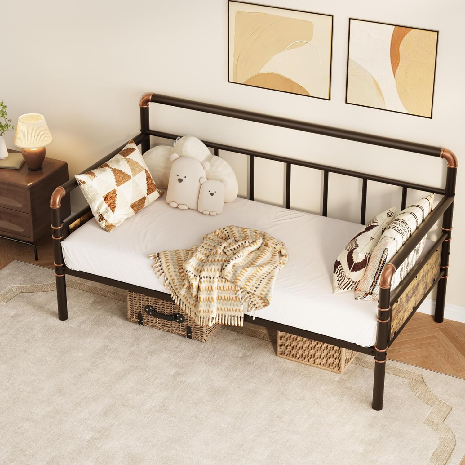 Garvee Twin Size Metal Daybed Frame Sofa Bed Platform with Sturdy Metal ...