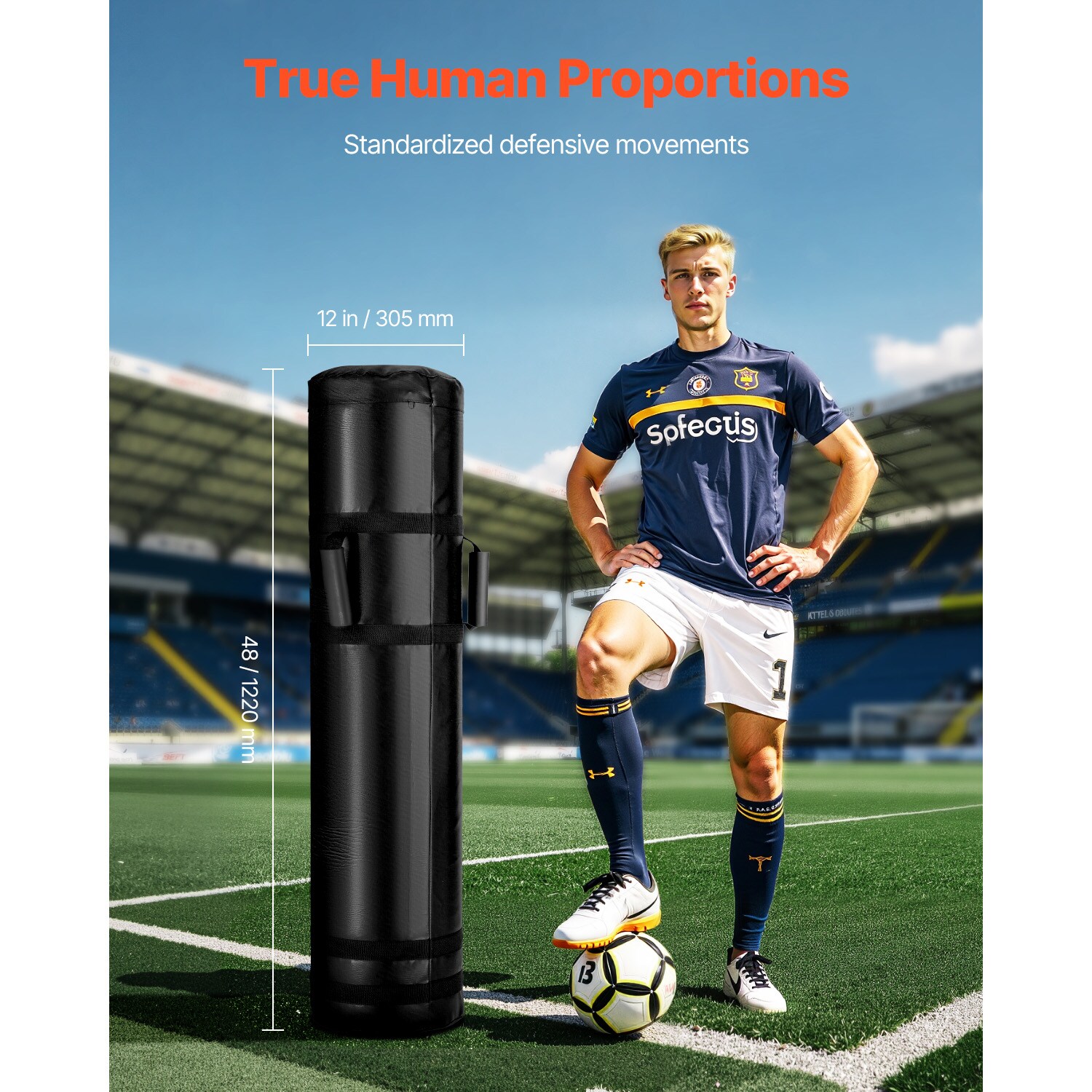 VEVOR Football Tackling Dummy 47.2 in High-Density Sponge Blocking Pad ...