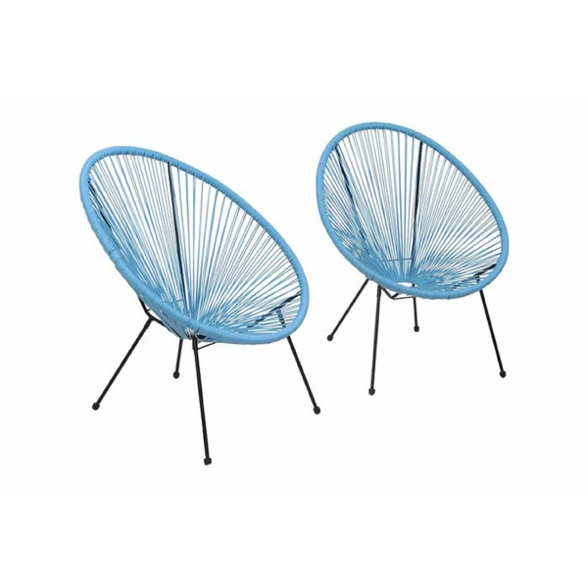 Watnature Outdoor Lounge Chairs 2 Pack Modern Egg Shaped Steel Frame ...