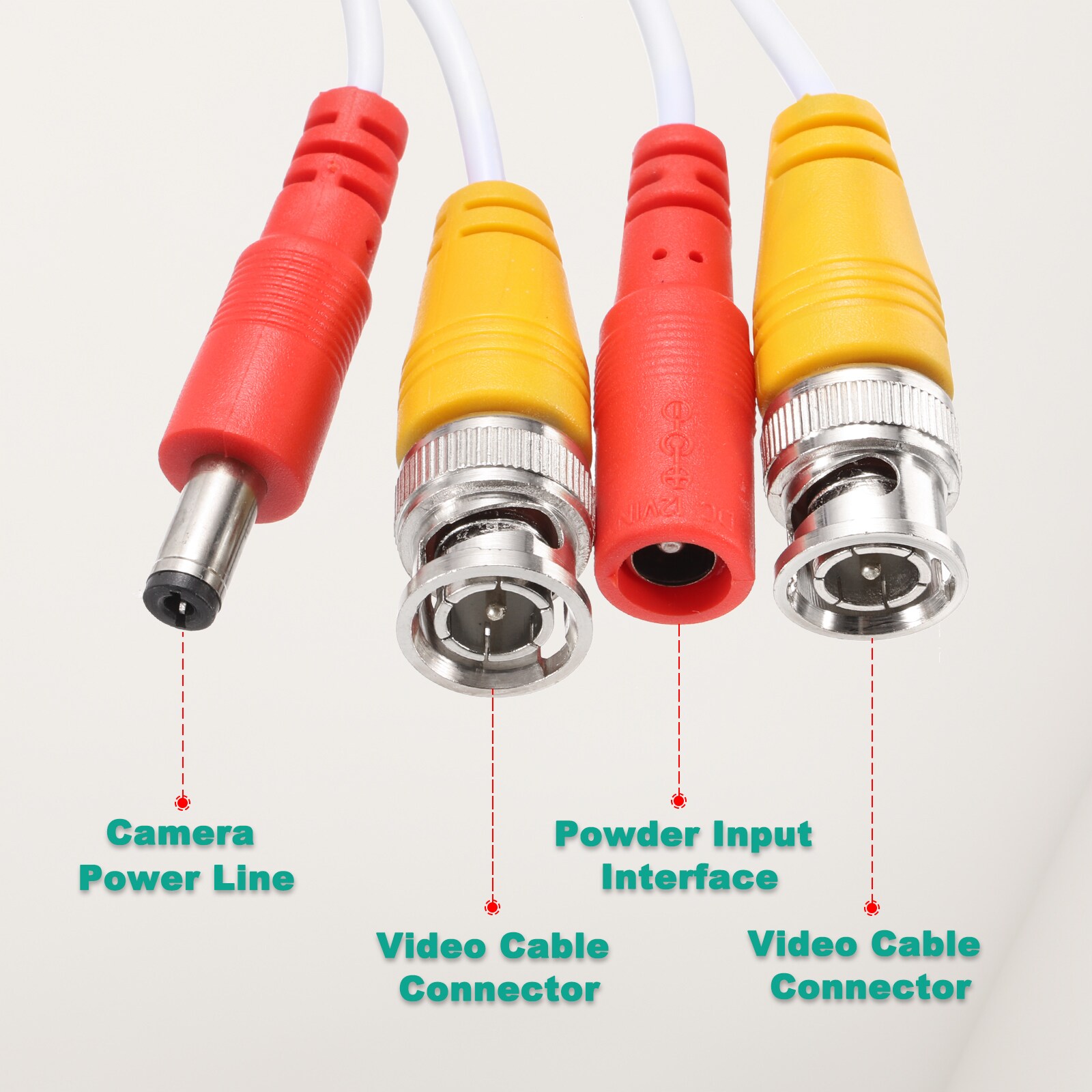 Unique Bargains BNC Video Power Cable 3m/10ft All-in-One Security ...