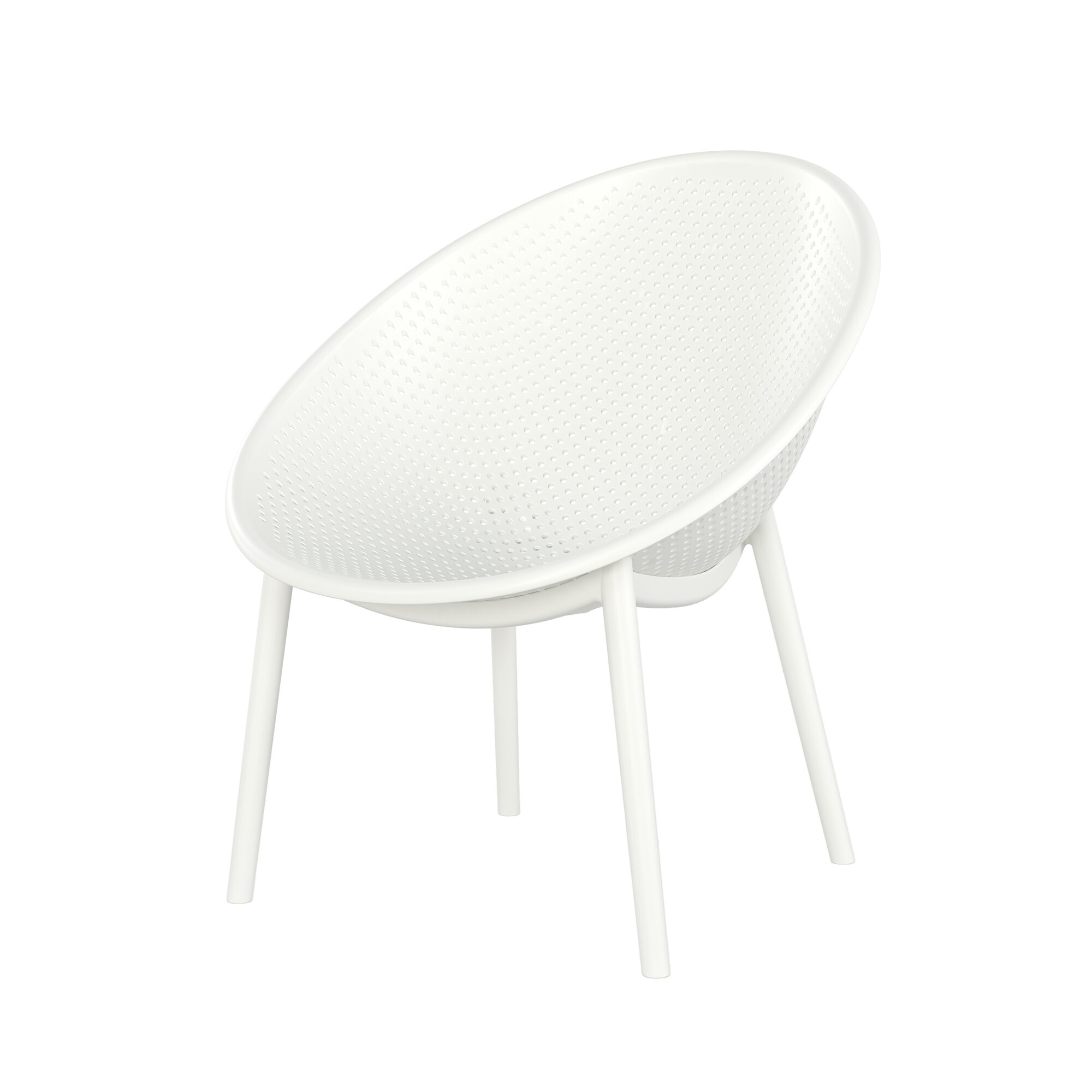 Bybafun Set of 2 White Polyethylene Frame Stationary Conversation Chair ...