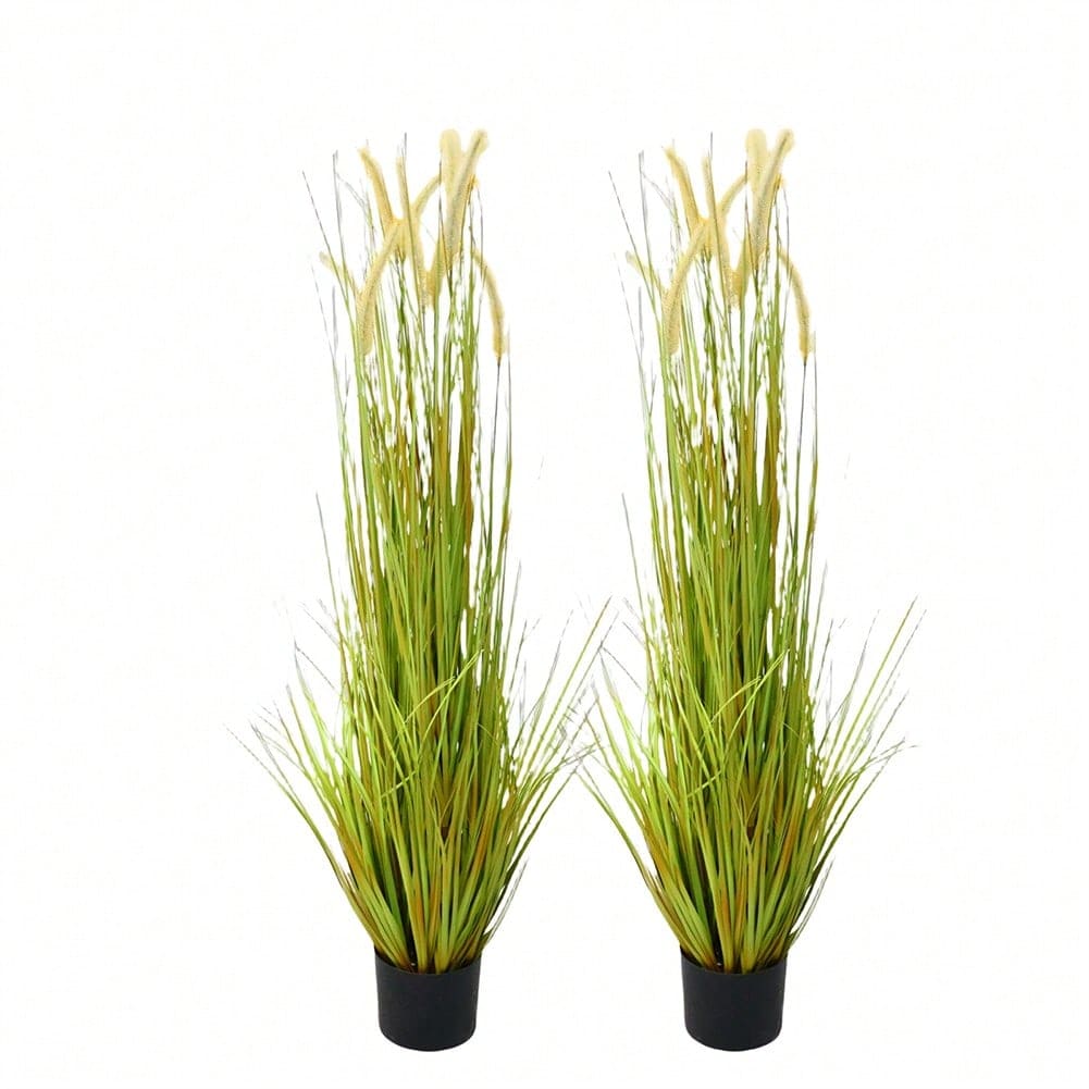 WhizMax 2Pcs Artificial Grass Plants 47in Tall Grass Plant Plastic ...