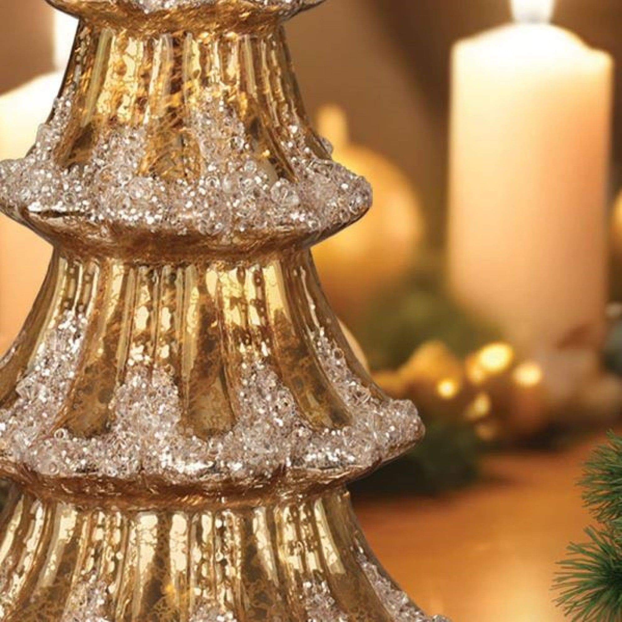 Old World Christmas Glass Battery-Operated Frosted Christmas Tree ...