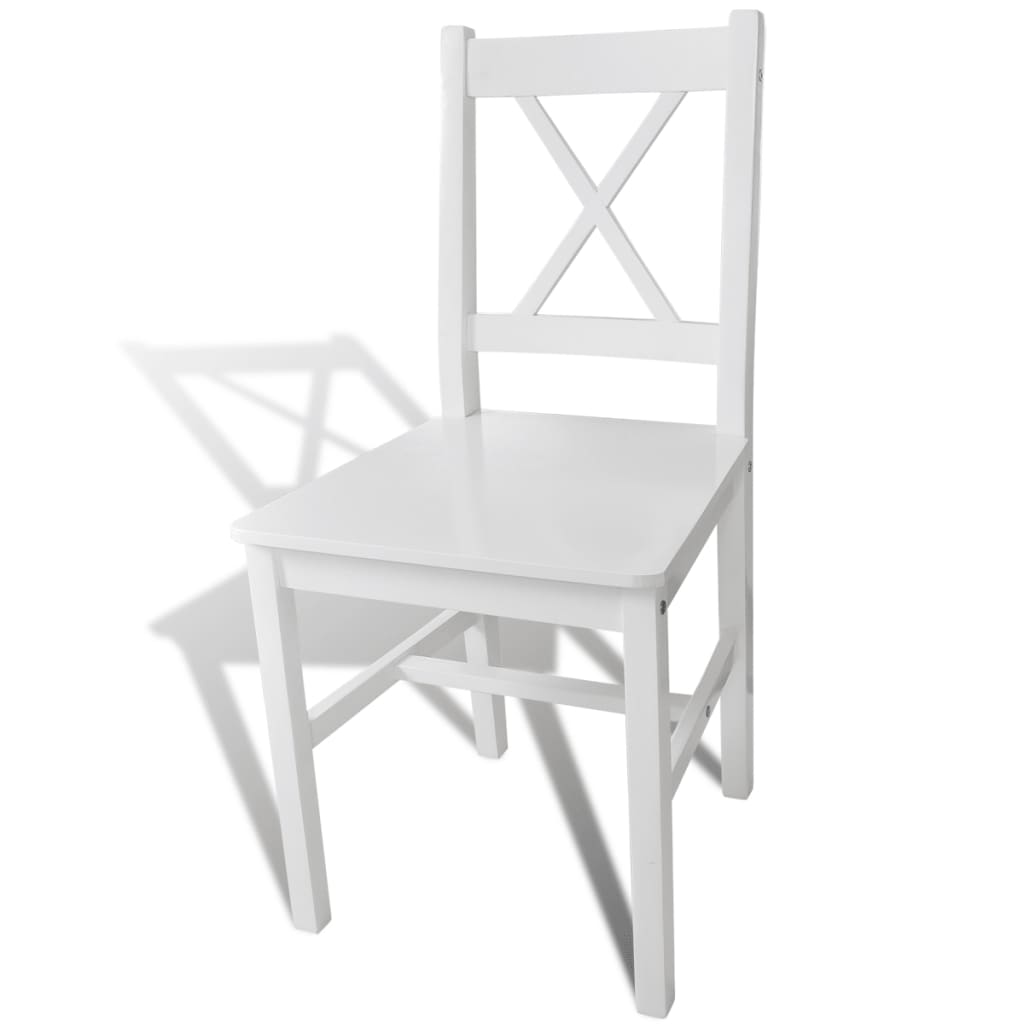 Boyel Living Dining Chair Set of 2 White Solid Pine Wood 33.1 inches ...