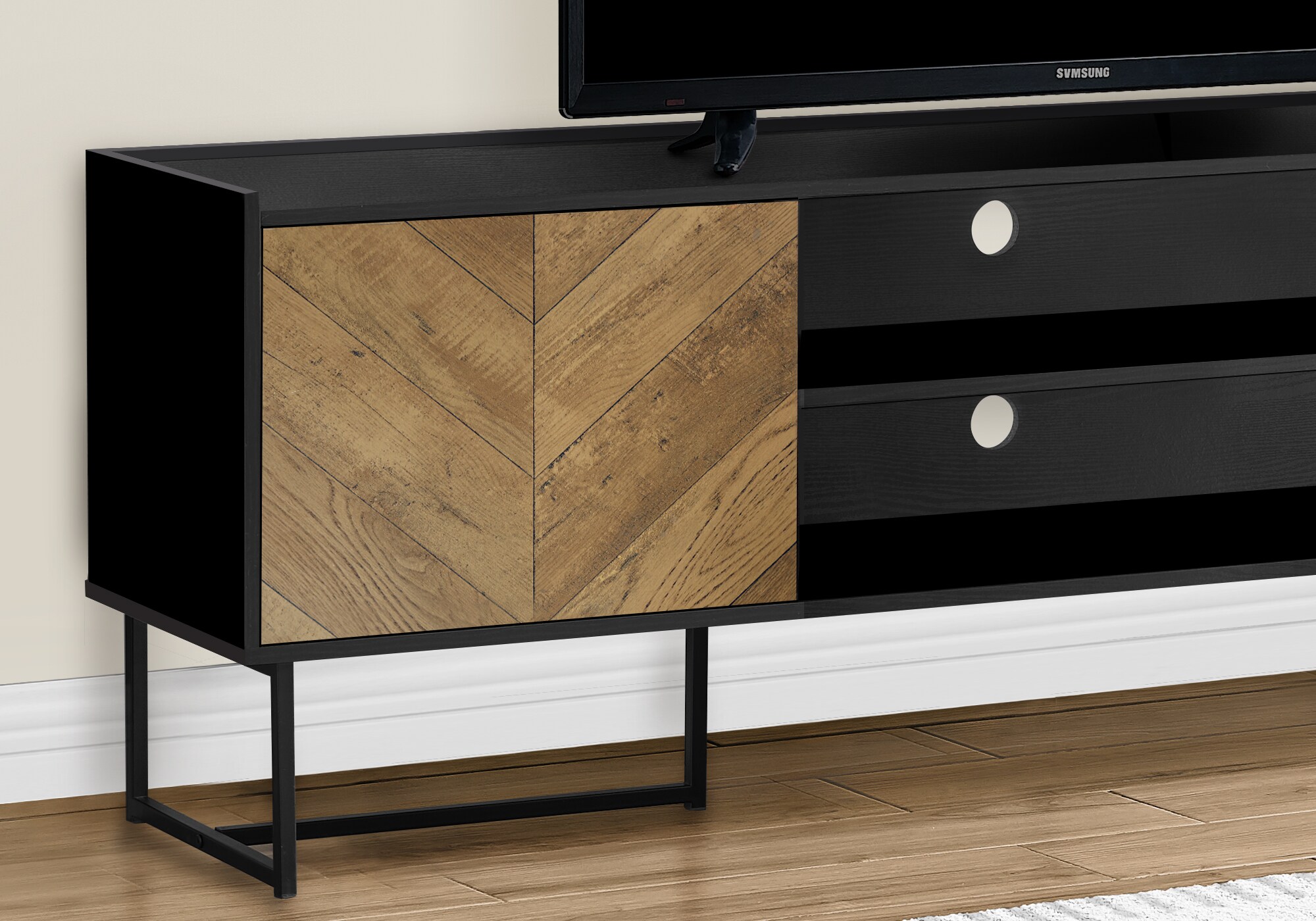 Huluwat 70 Inch Contemporary TV Stand with Push Latch Cabinets and ...