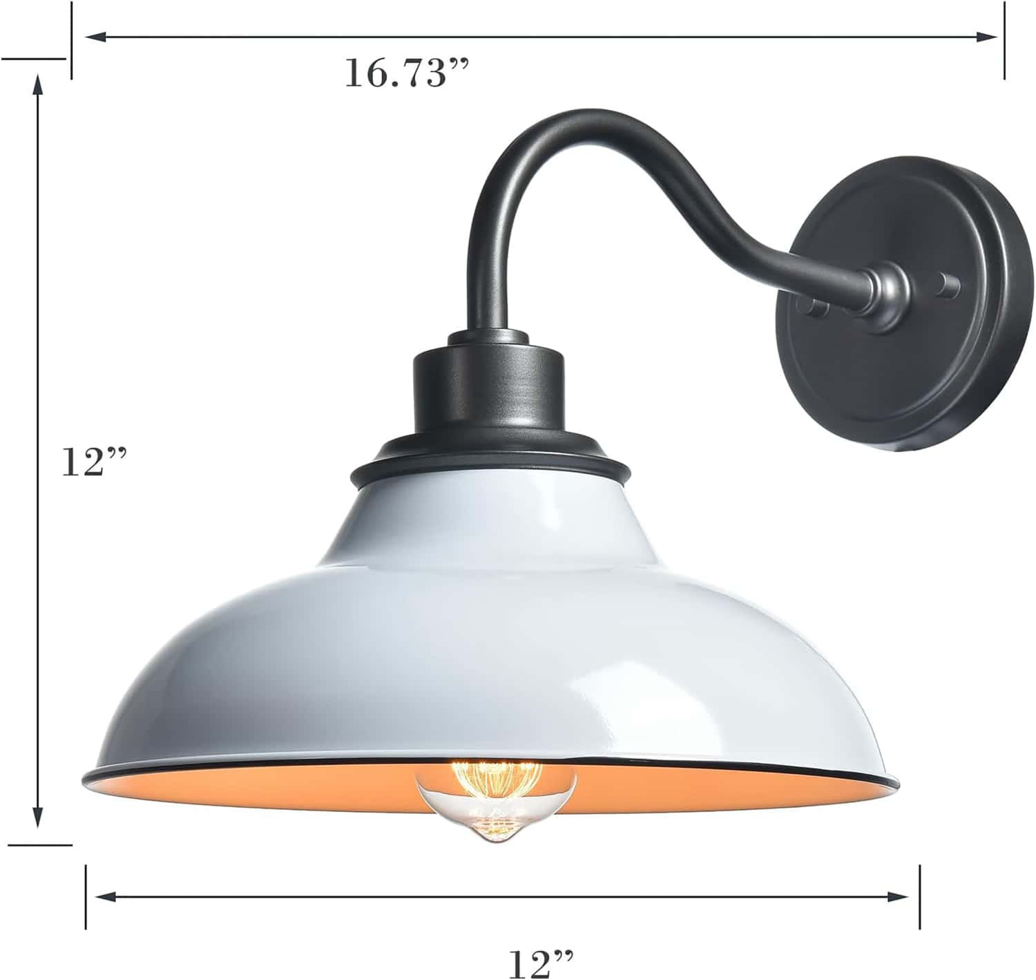 Claxy Metal 12-in W 1 -Light Polished White Industrial Wall Sconce in ...