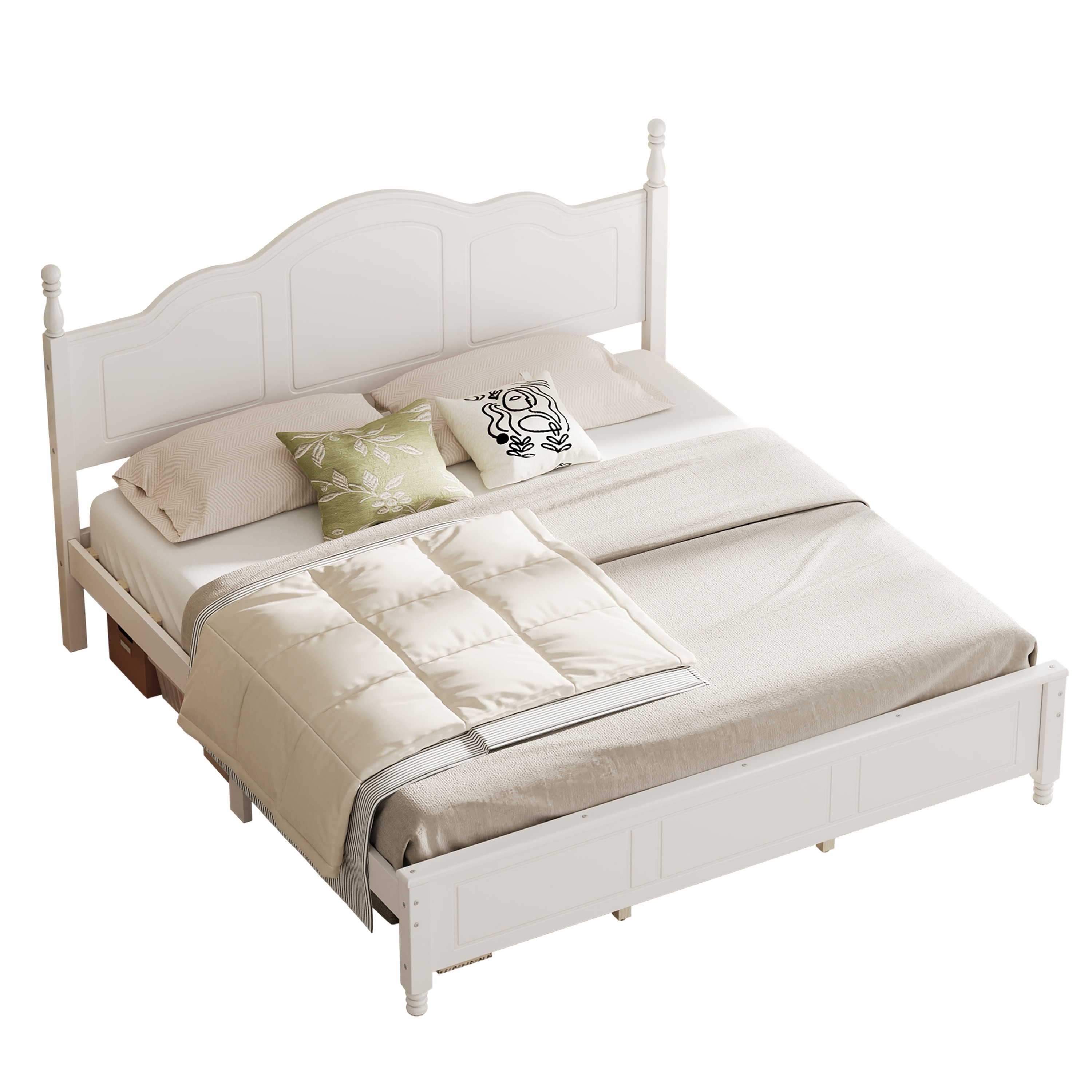 ModernLuxe Assembly Required King Size Platform Bed Frame with Retro ...