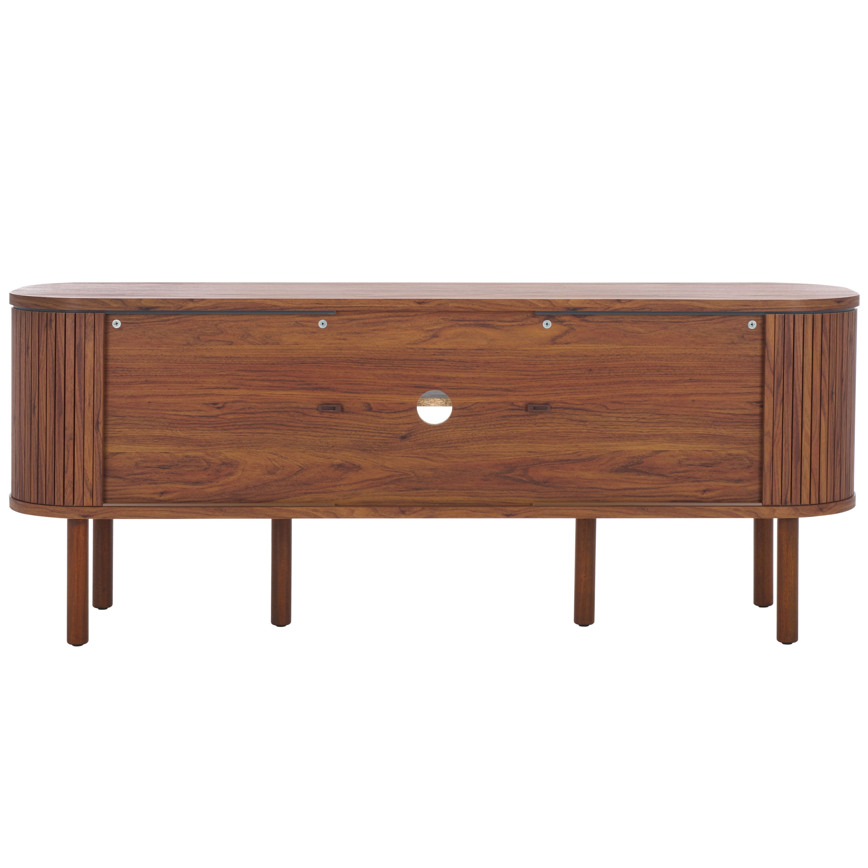 Safavieh Tealla Walnut/Gold Mid-century Particleboard Media Cabinet in ...