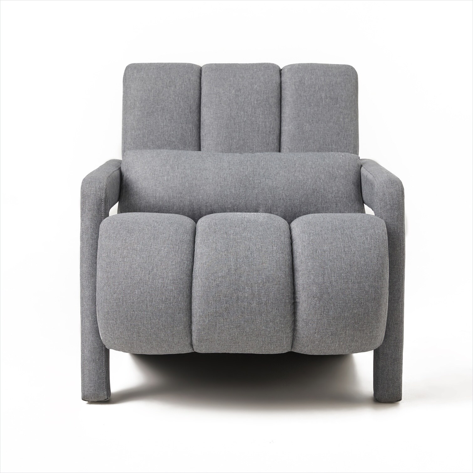 Naturefalls Sculptural Accent Chair with Lumbar Pillow Gray-Toned Linen ...