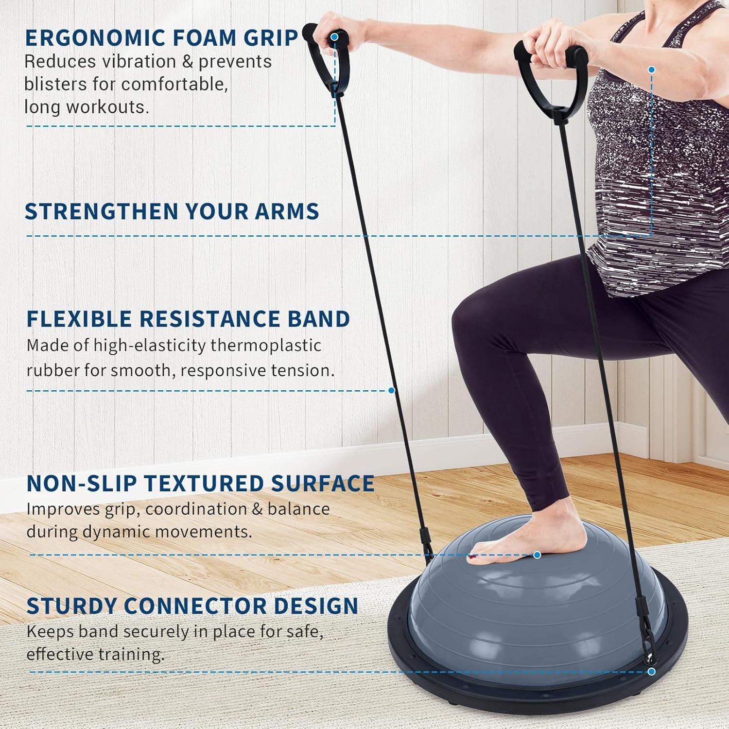 Garvee 23Inch Half Balance Ball Trainer 1600 LB Anti-Slip Base Includes ...