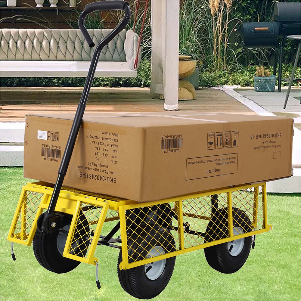 Fun Orange 3-cu ft Steel Yard Cart in the Yard Carts department at ...