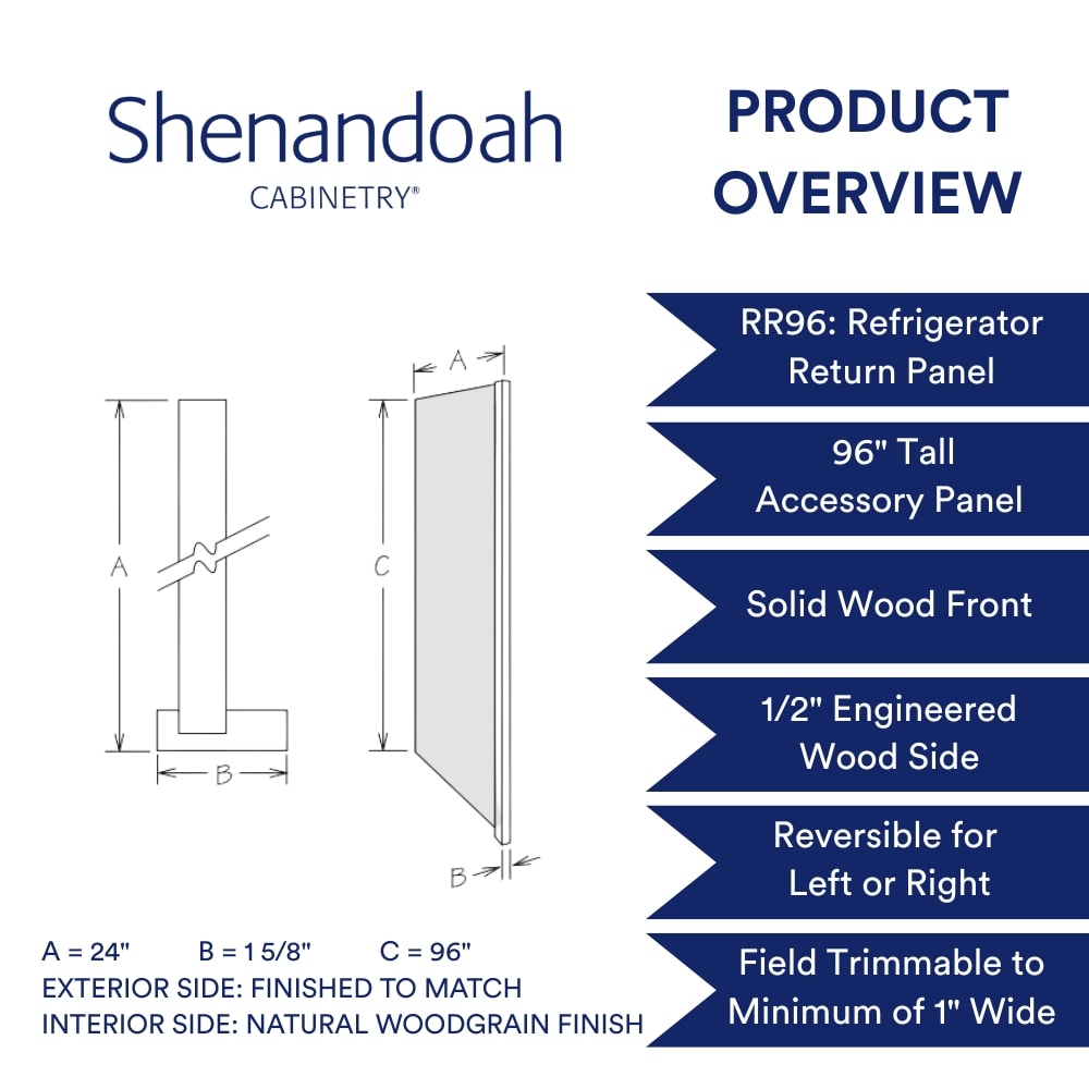 Shenandoah Breckenridge POL Cabinet End Panel 24-in W x 96-in H x 1.625 ...