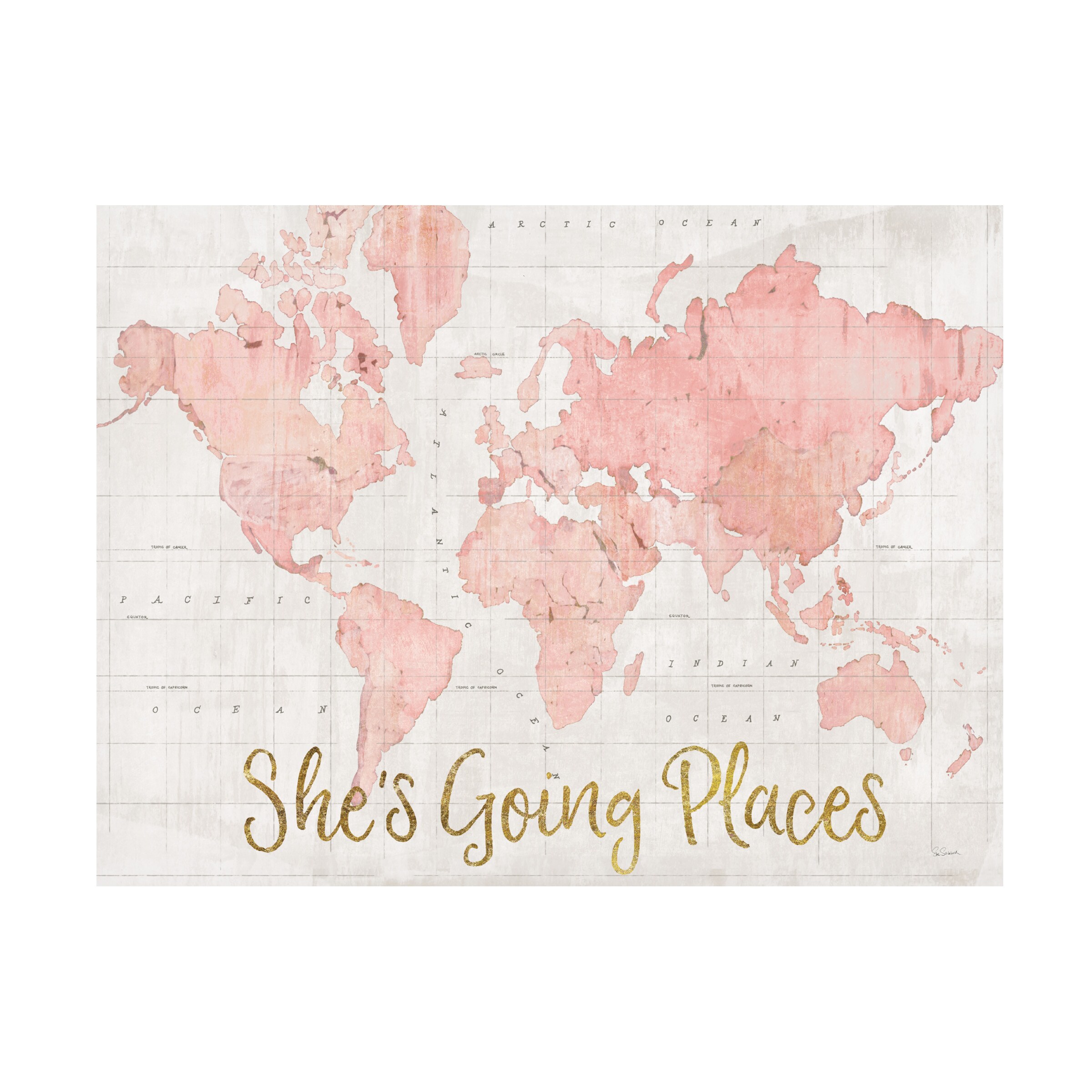 Trademark Fine Art Sue Schlabach Across the World Shes Going Places ...
