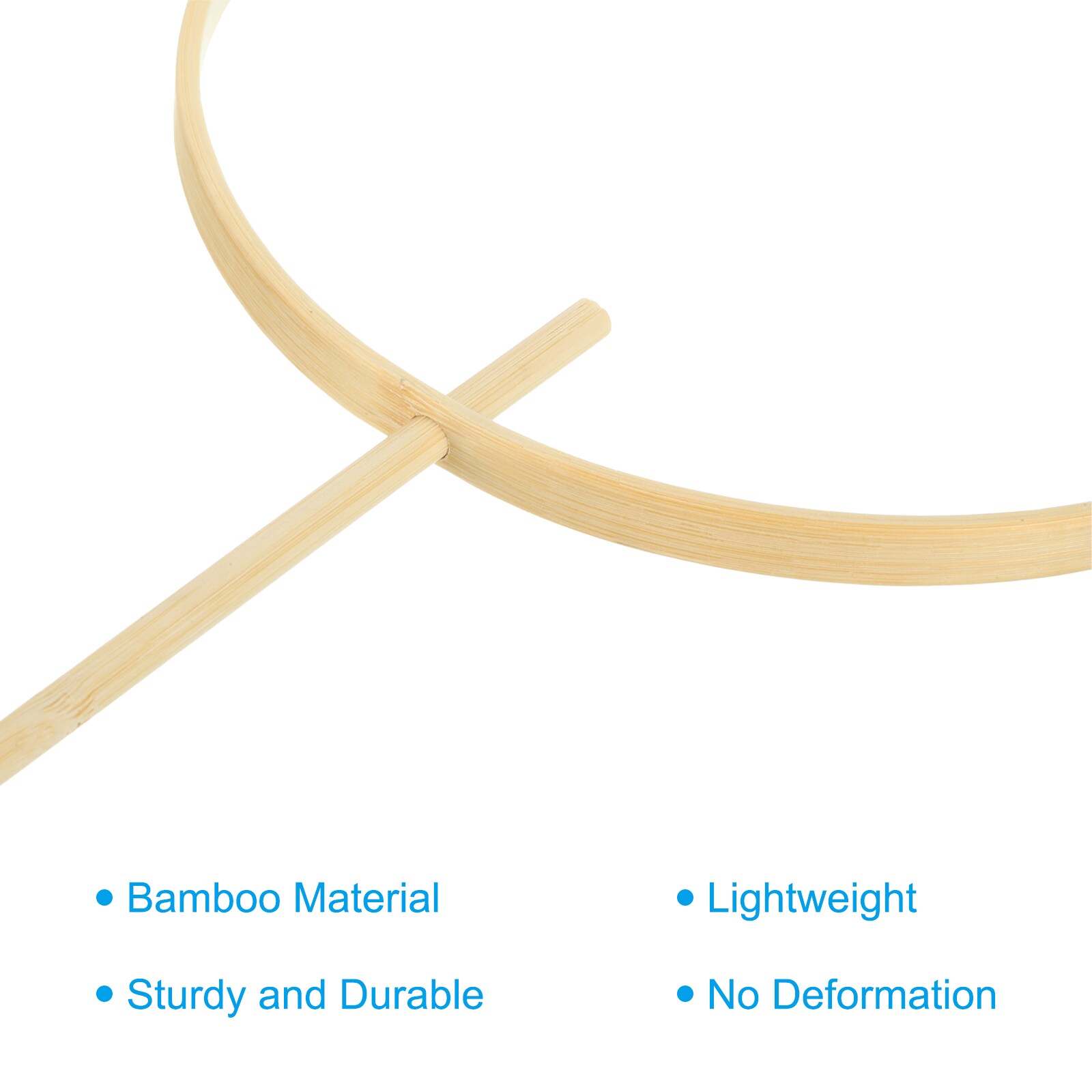 PATIKIL 7 Inch Bamboo Macrame Hoop 8Pcs Wood Floral Hoop Craft Rings ...