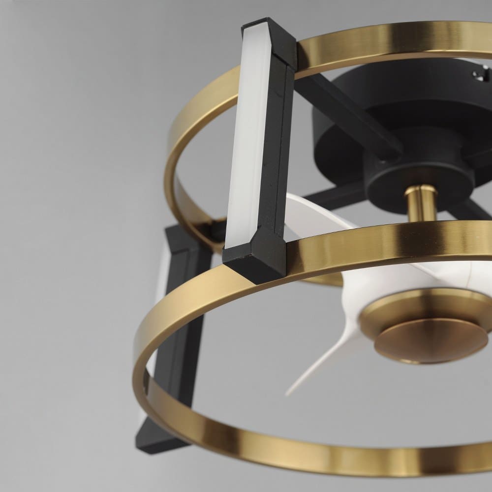 Maxim Lighting Darling 4-Light Black/Natural Aged Brass Ceiling Fan in ...