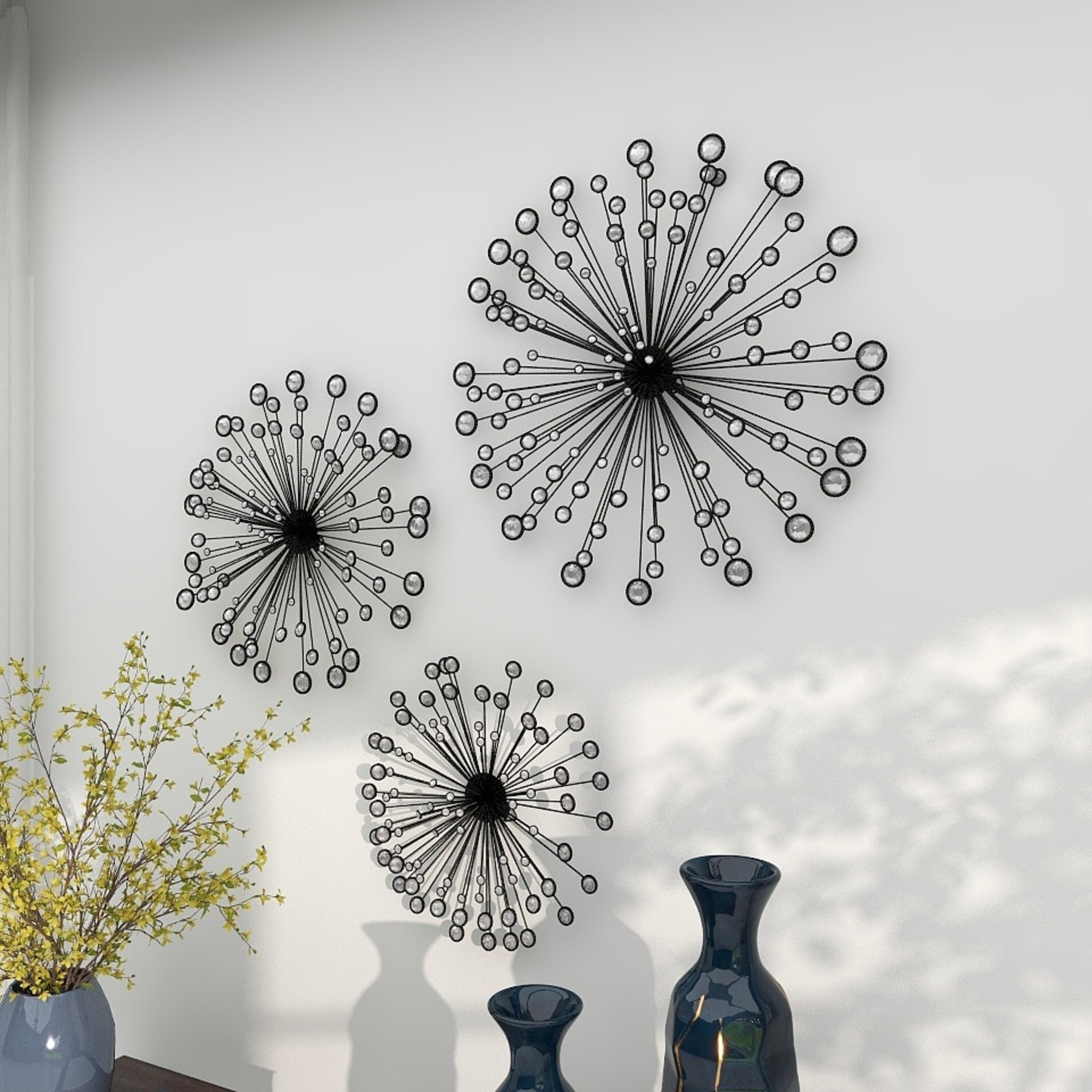 Grayson Lane 24-in W x 43-in H Metal Starburst with Crystal ...