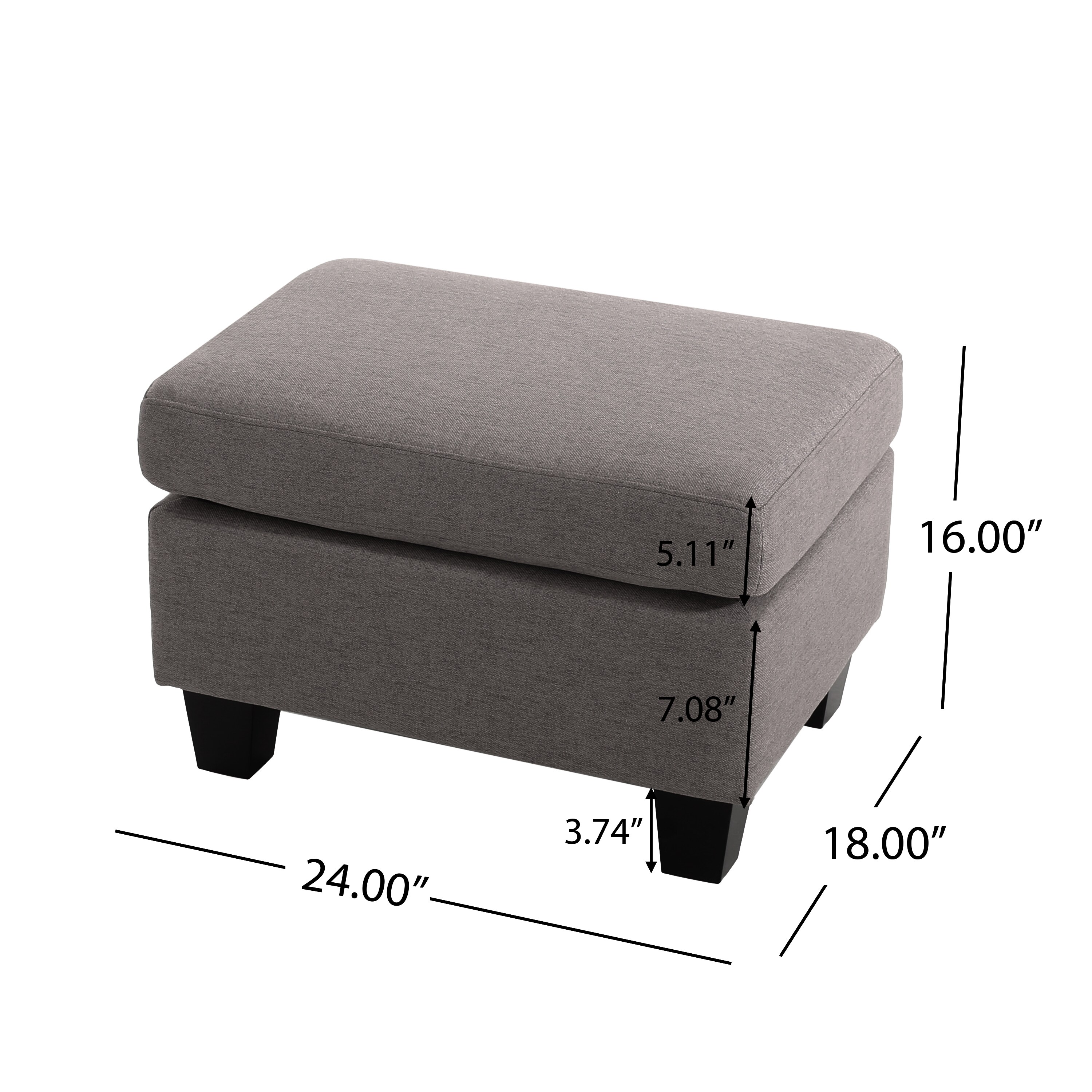 Christopher Knight Home Fabric Ottoman-Grey in the Ottomans & Poufs ...