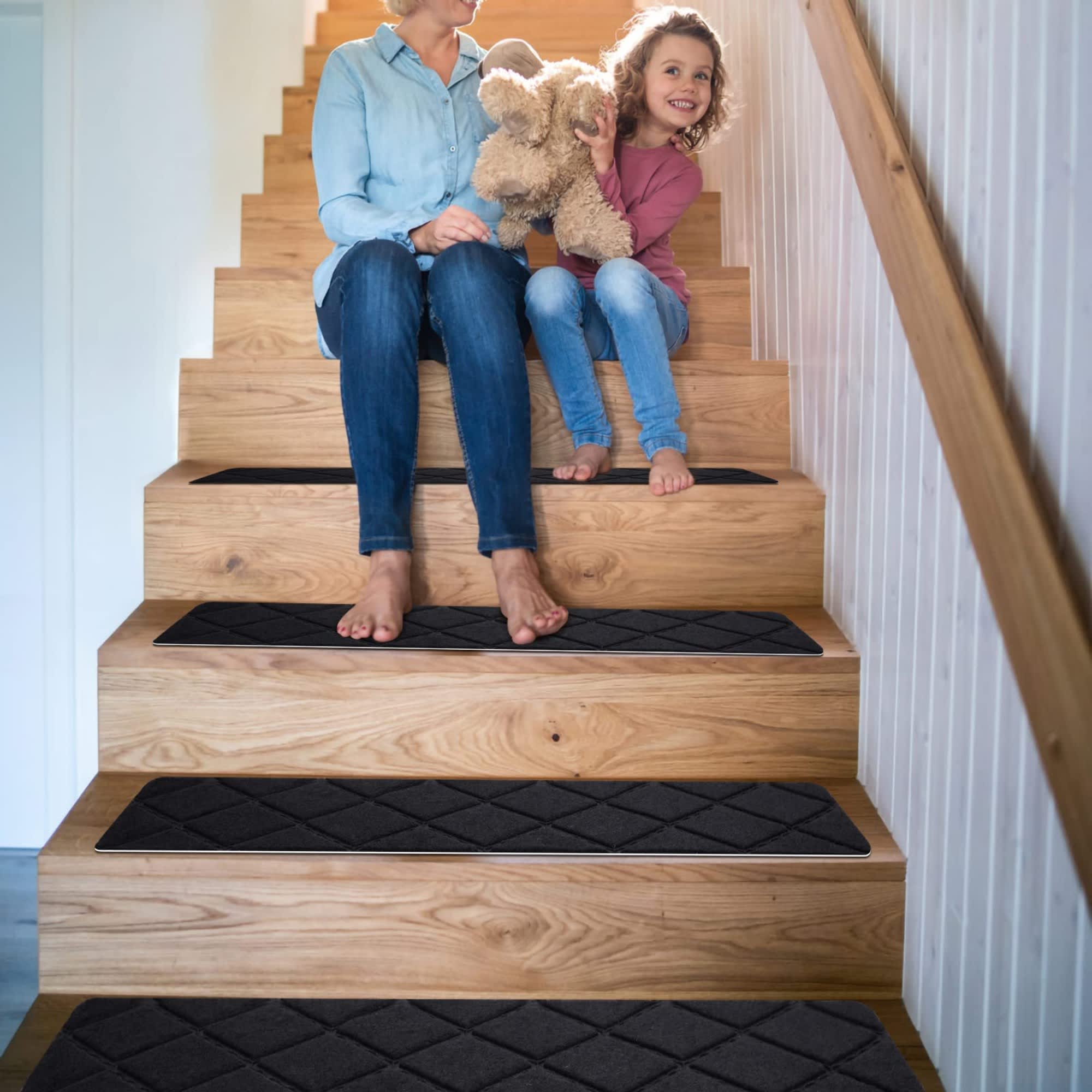 Vintage 15Pcs 8-in x 30 in. Non-Slip Stair Treads for Wooden Steps in ...