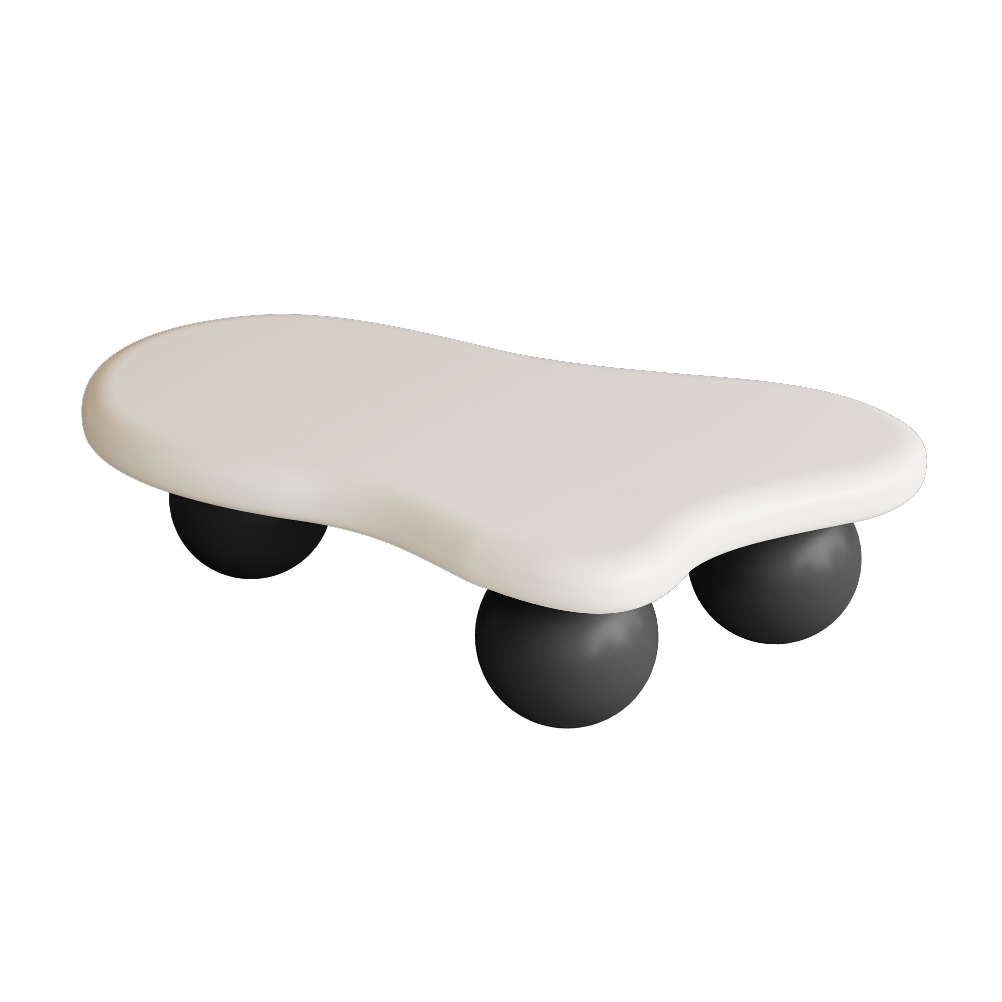 LUXEYARD Cloud Shaped Coffee Table with 3 Ball Legs for Living Room ...