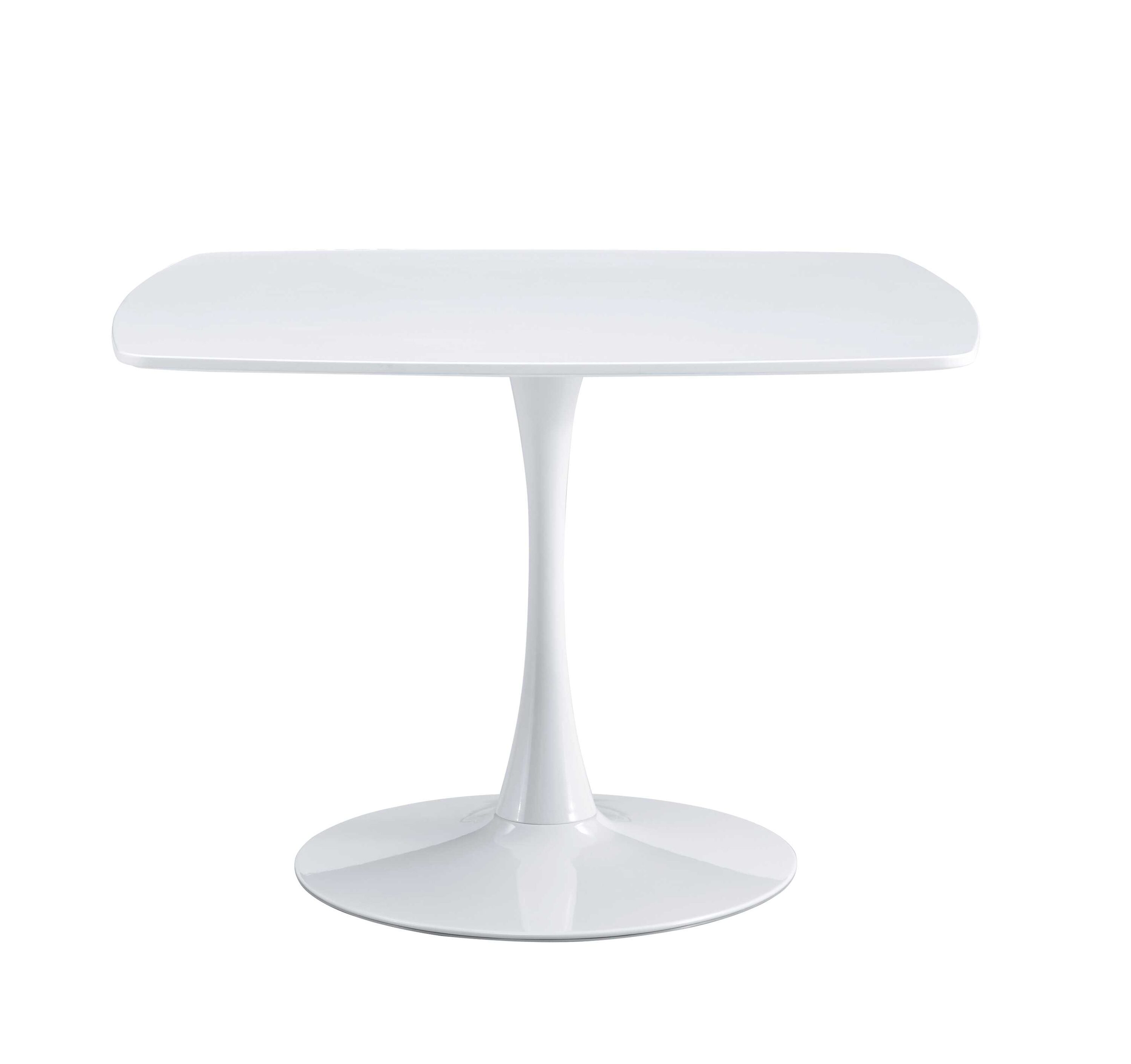 Huluwat White Mid-century Dining Table for 4-6 People Round MDF Table ...