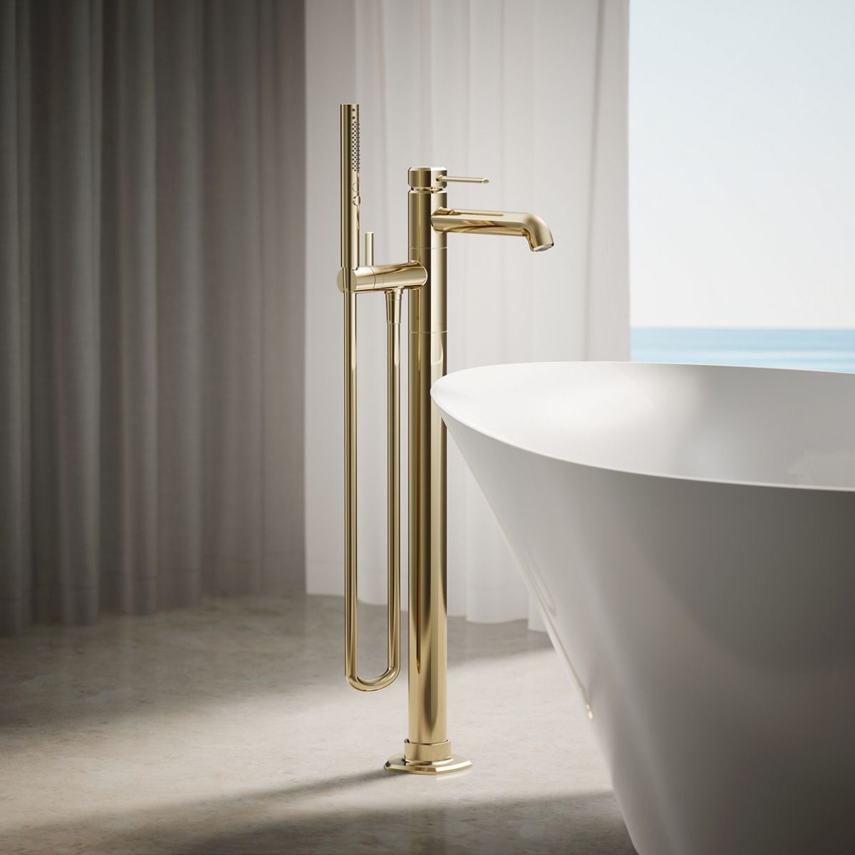 KOHLER Occasion Vibrant French Gold 1-handle Freestanding Low-arc ...