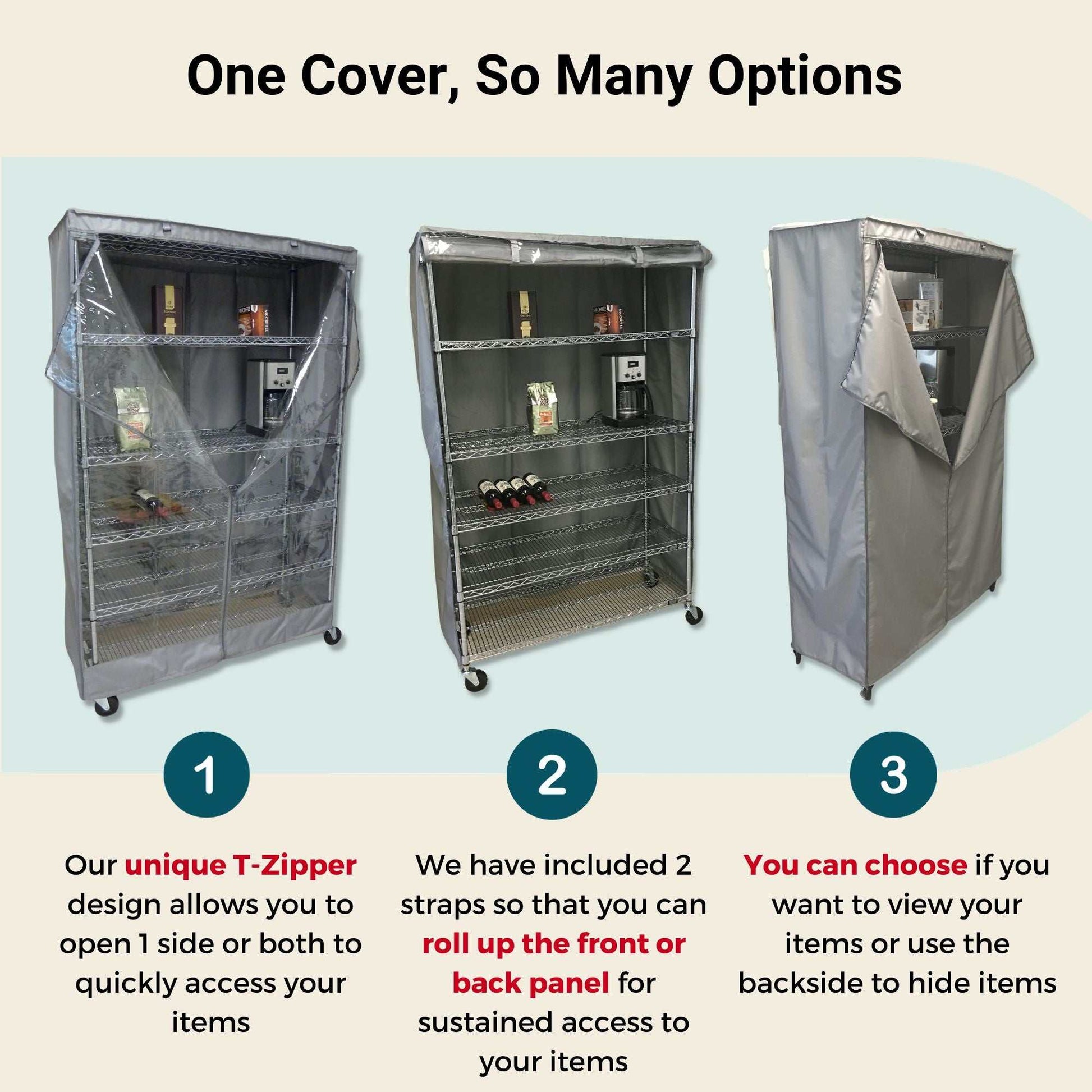 Formosa Covers Storage Shelving Unit Cover Fits 60 in W x 18 in D x 72 ...