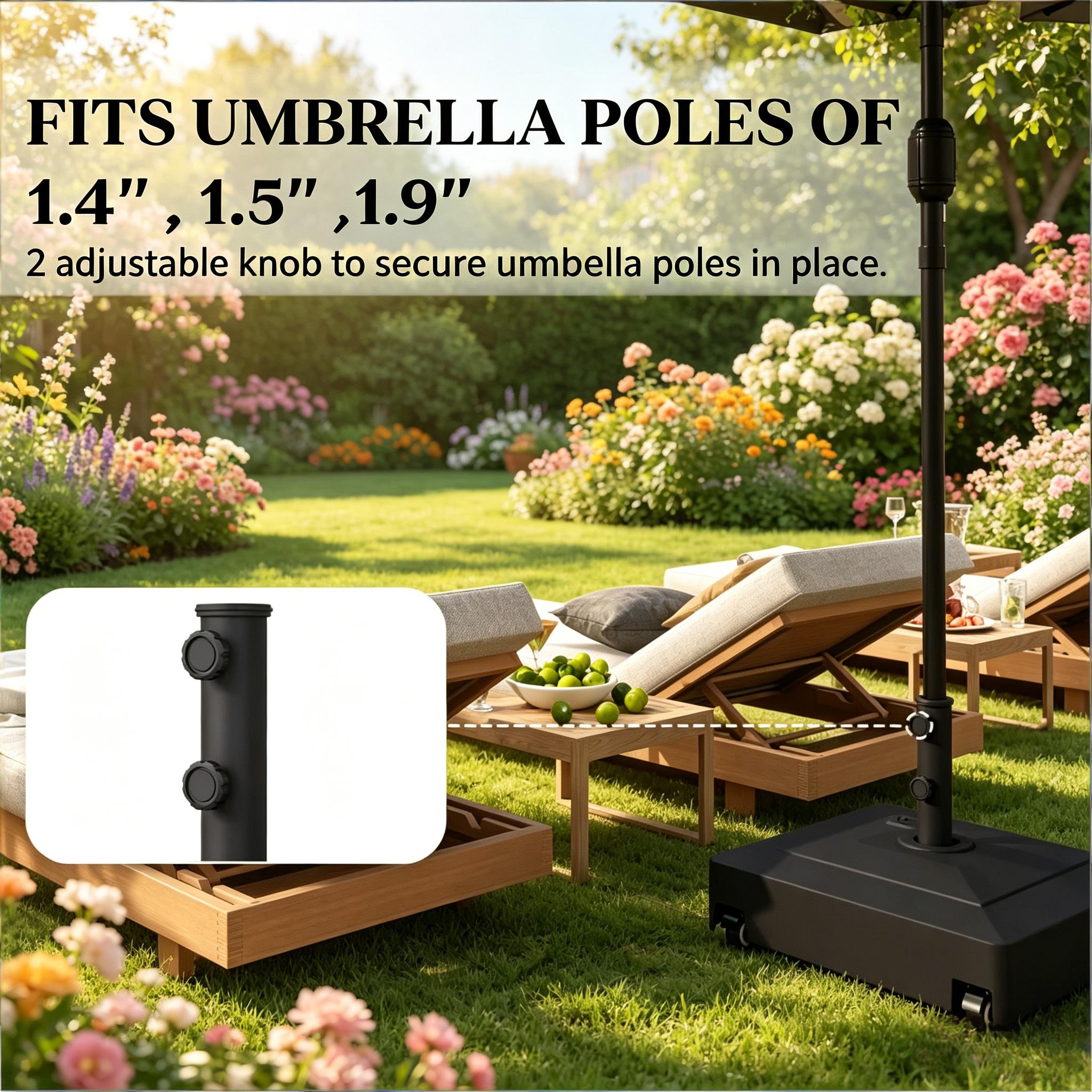 Bellemave Fillable Design Outdoor Umbrella Stand Garden Umbrella Base ...