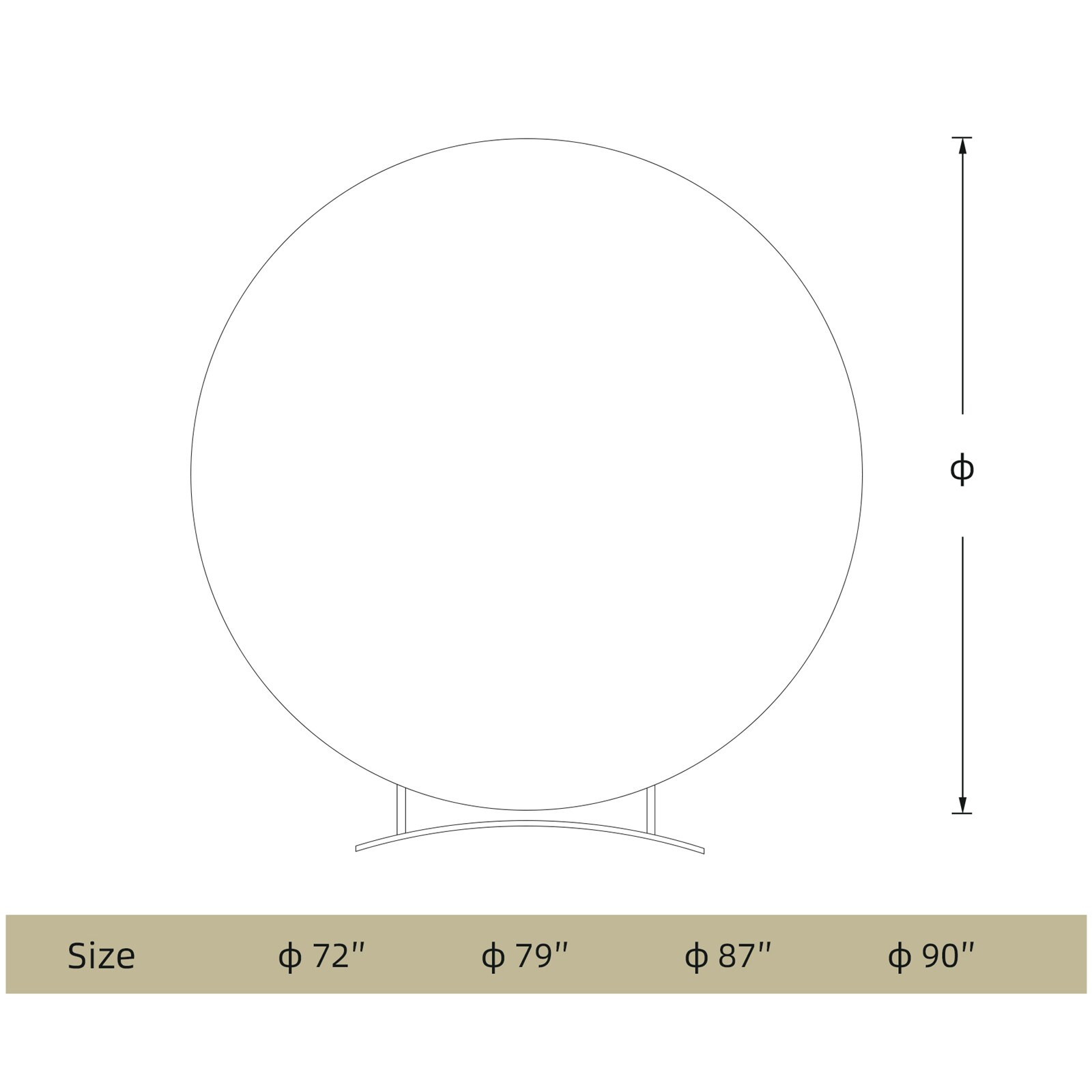 WhizMax Round Backdrop Cover Orange Round Backdrop Cover for 7ft Circle ...