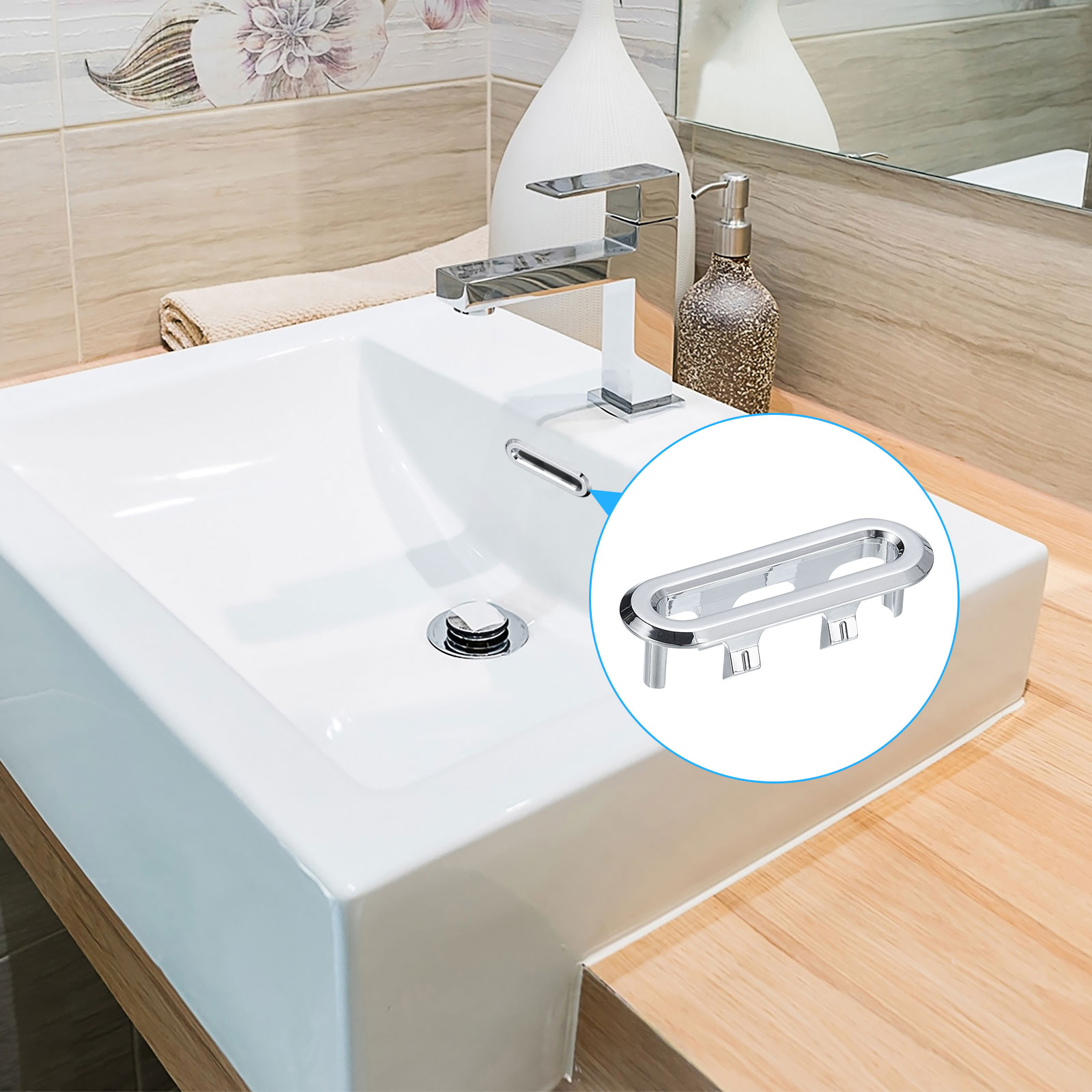 Unique Bargains Sink Trim Overflow Cover 4pcs Sink Overflow Rings 47 ...