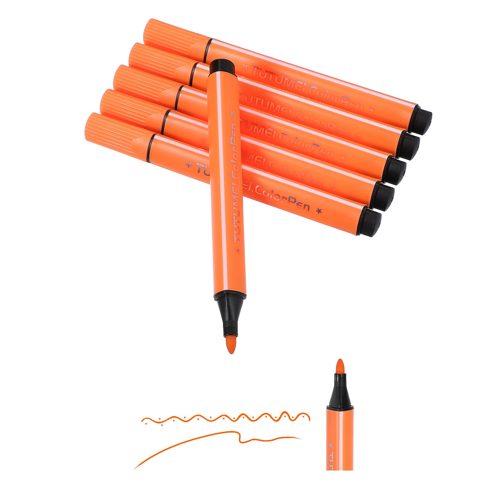 PATIKIL Colored Markers Orange 6pcs Washable Coloring Drawing Doodling ...