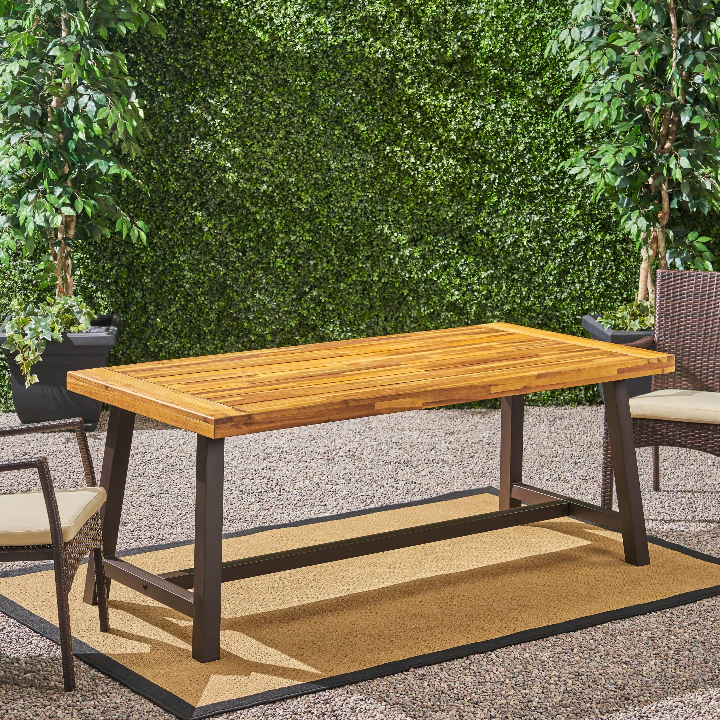 Best Selling Home Decor Bowman Rectangle Outdoor Dining Table 35.5 in W x 71 in L 302693 at Lowes