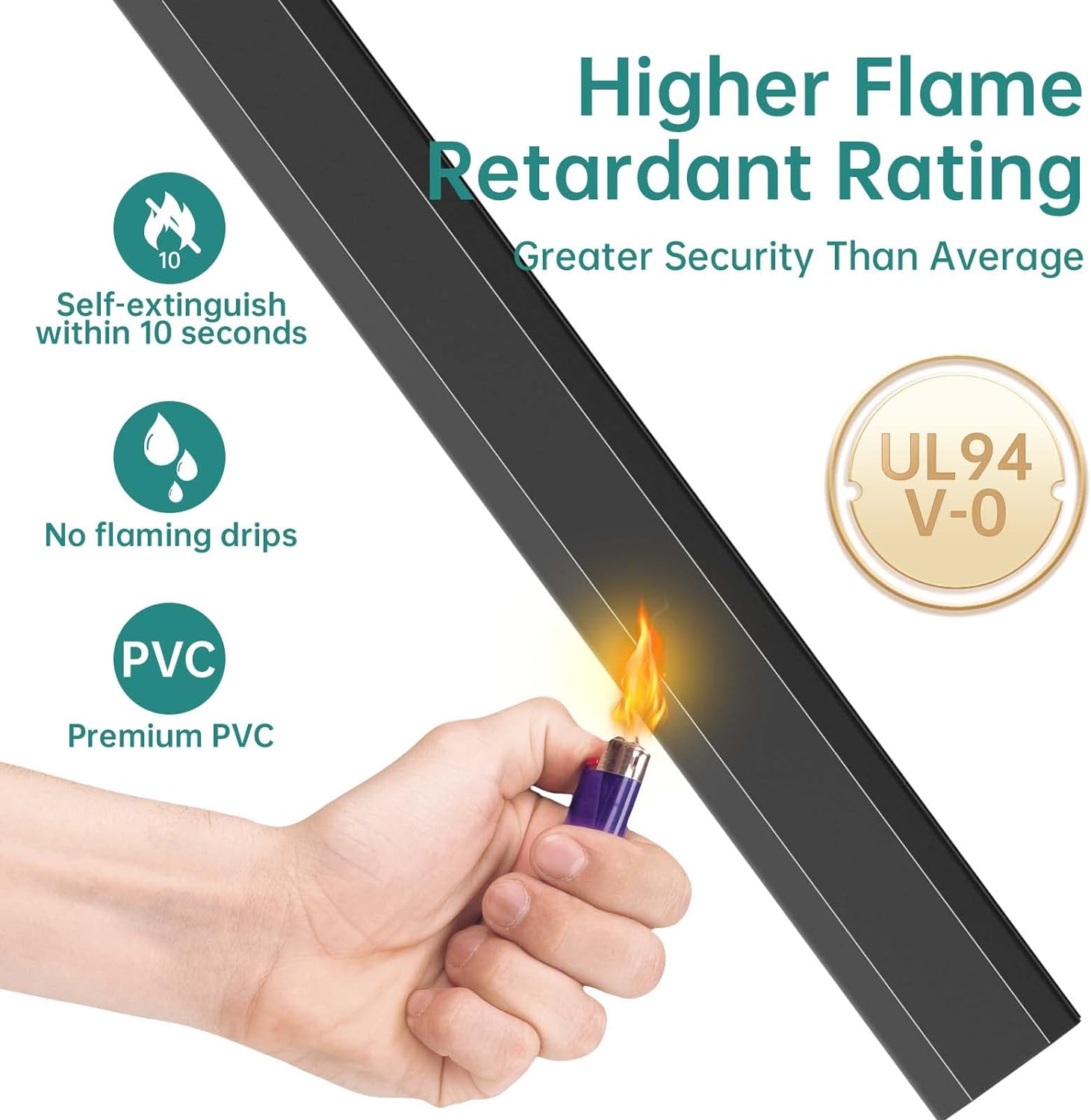 Delamu Black Cord Hider 94.5in Cord Covers for 3-4 Wires on Wall Large ...