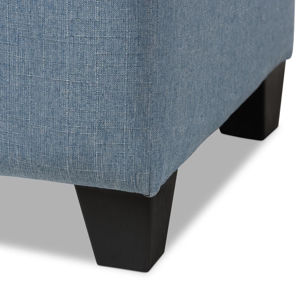 Baxton Studio Michaela Modern Blue Storage Ottoman 146 8349 LW at Lowes