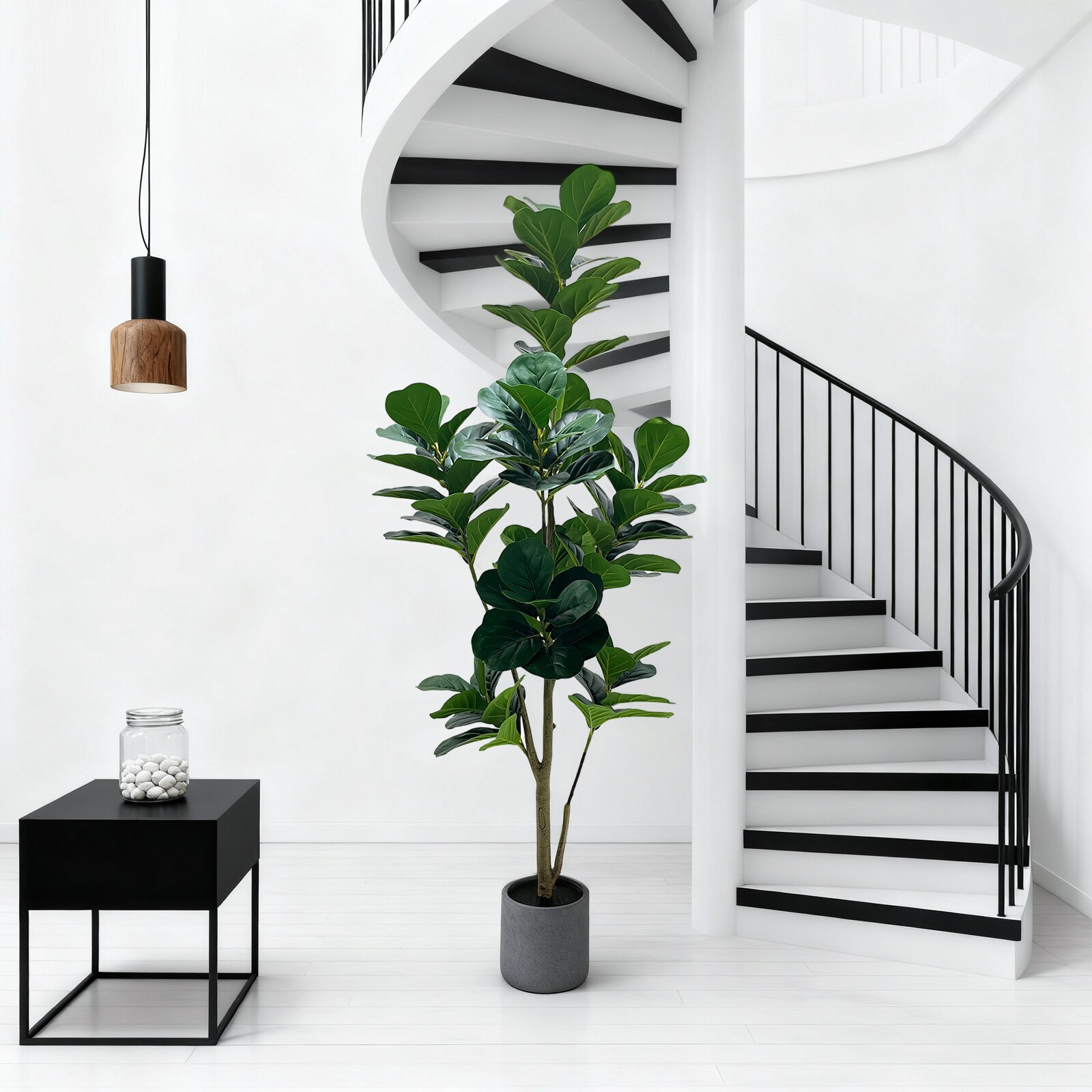 Garvee 6FT Artificial Fiddle Leaf Fig Tree in Planter Faux Plant with ...