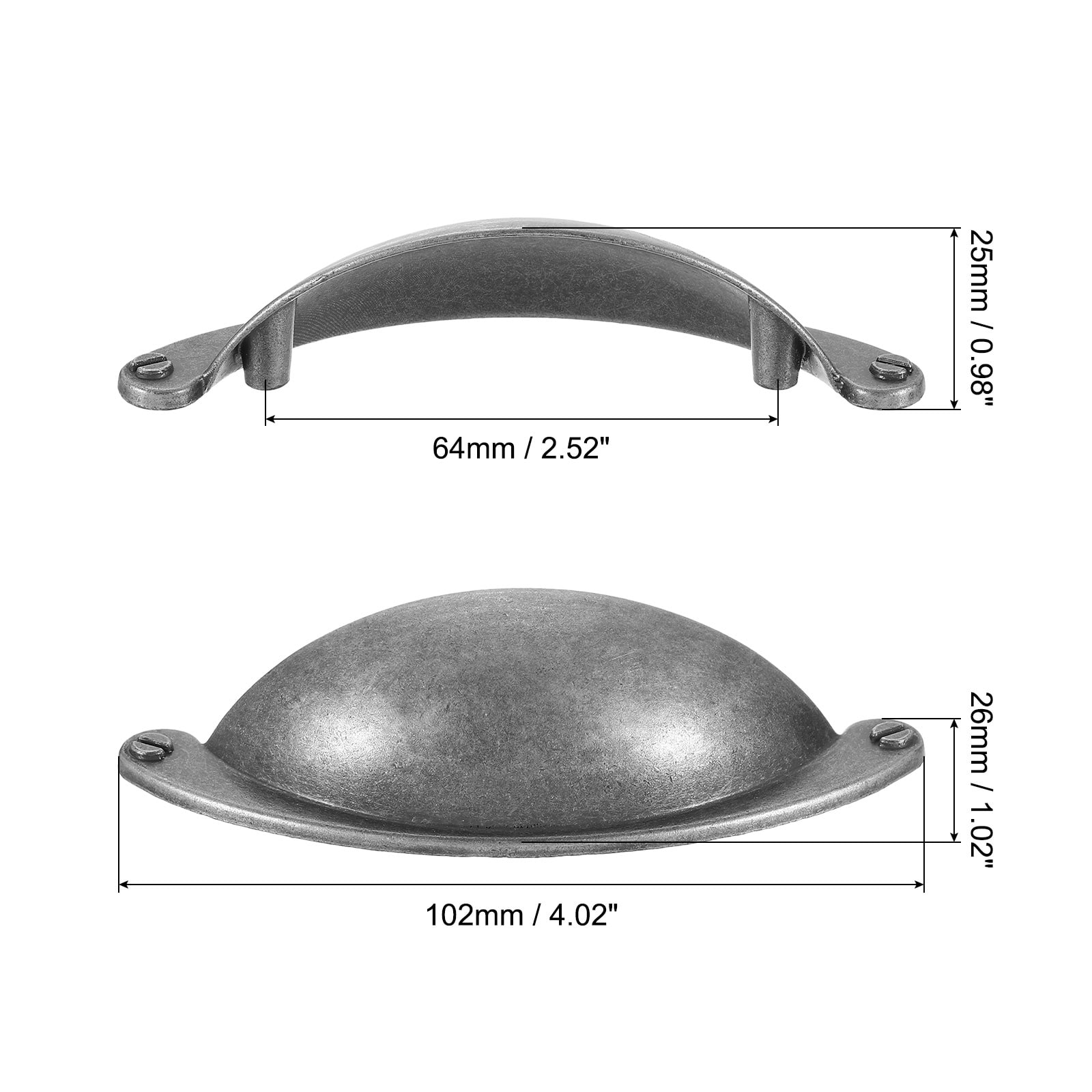 Unique Bargains Drawer Pulls 4pcs 2-1/2 Inch - Zinc Alloy Cup Pulls ...