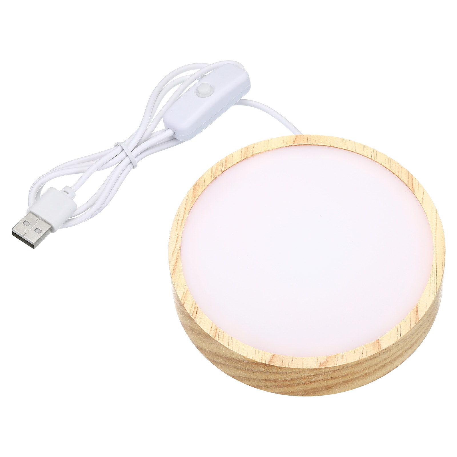 PATIKIL 4 Inch Wooden LED Light Base/ 2pcs Wood Light Display Base ...