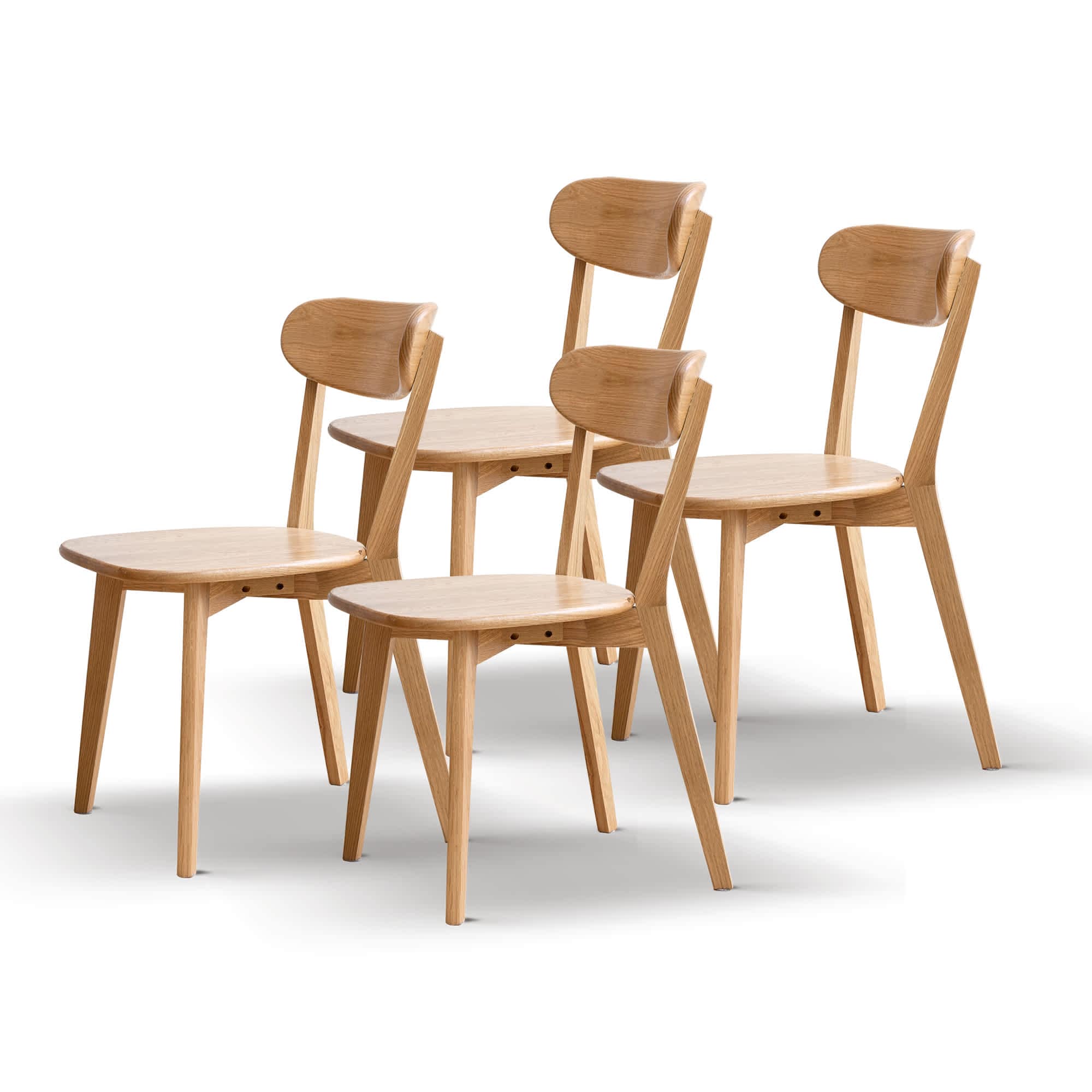 Bestier Set of 4 Solid Oak Dining Chair FAS Grade North American ...