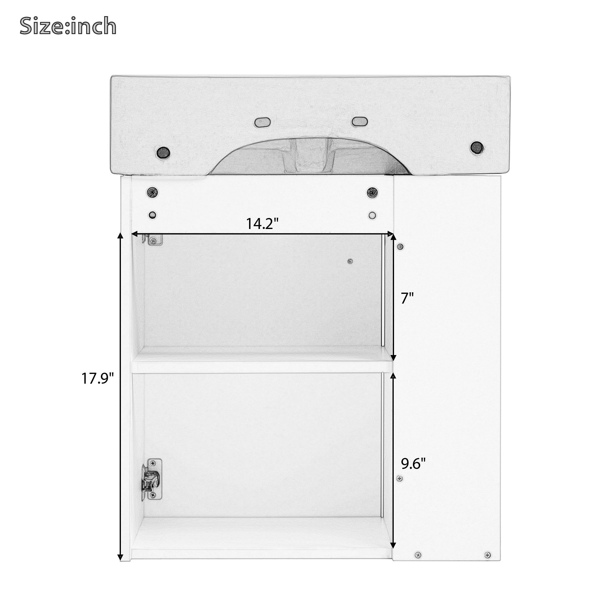 Boyel Living 21.6 Inch Gray Modern Floating Bathroom Vanity with ...