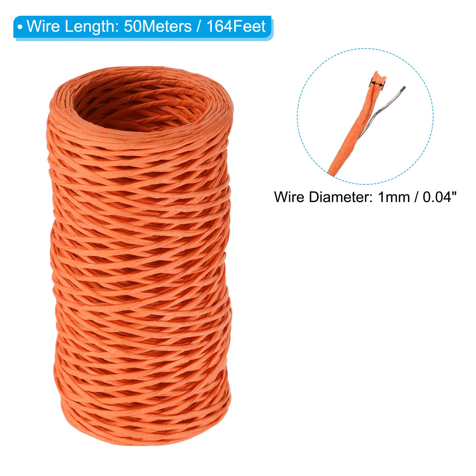 PATIKIL 164 Feet Floral Bind Wire Wrap Twine 1mm Florist Wire Iron Wire ...