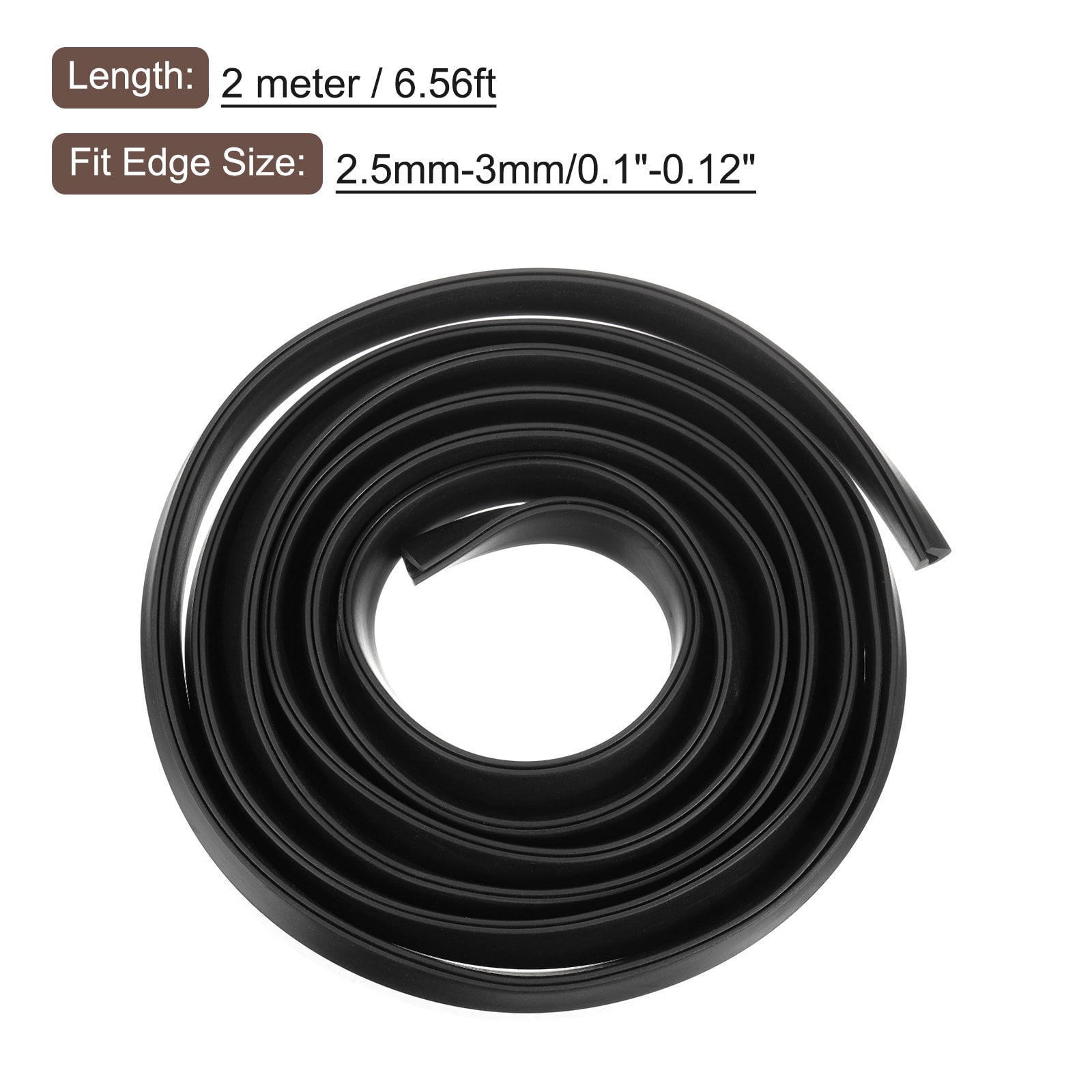 Unique Bargains U Channel Edge Trim 6.6ft Length Rubber Guard Seal ...