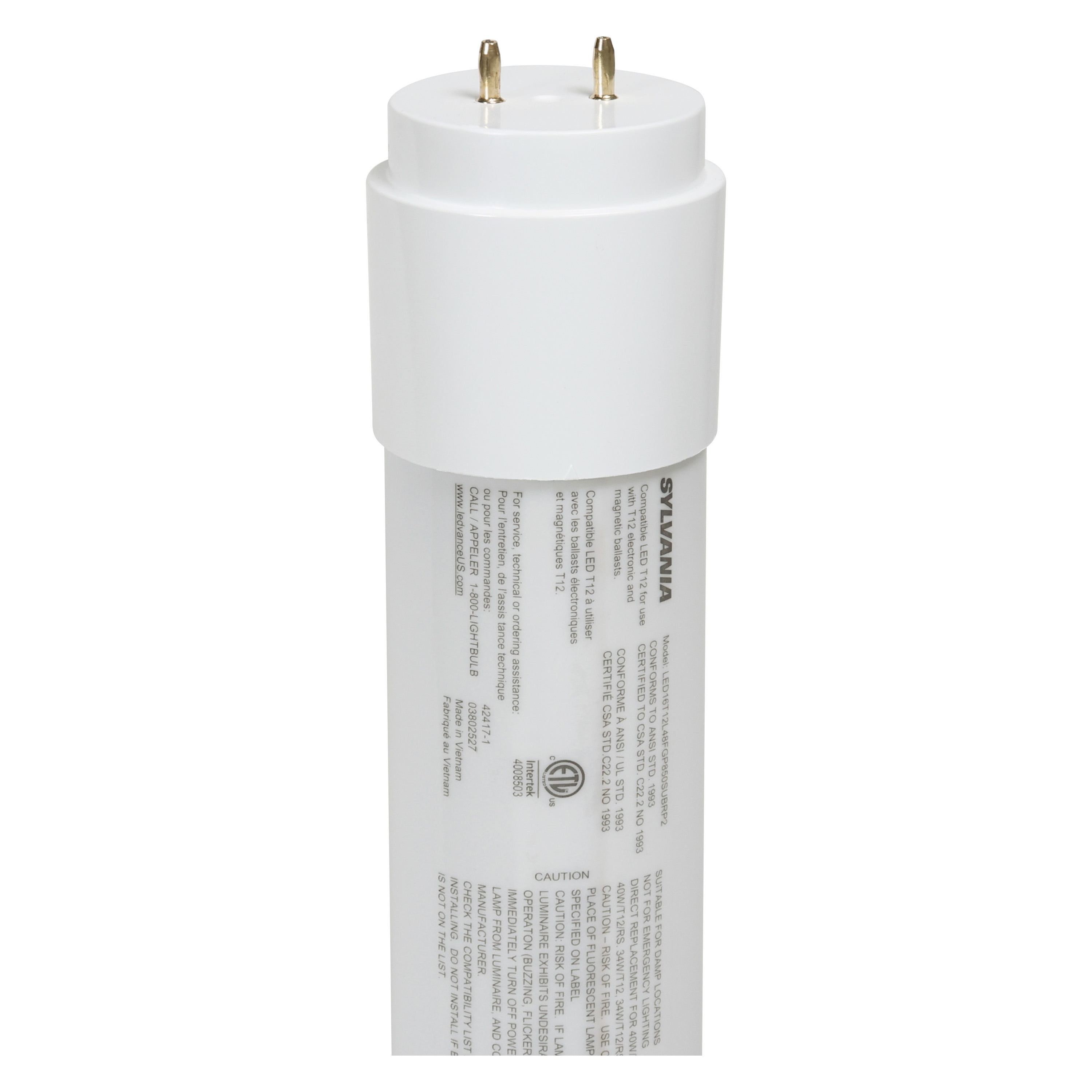 SYLVANIA 40 -Watt EQ T12 Daylight Medium bi-pin base G13 LED Tube Light ...