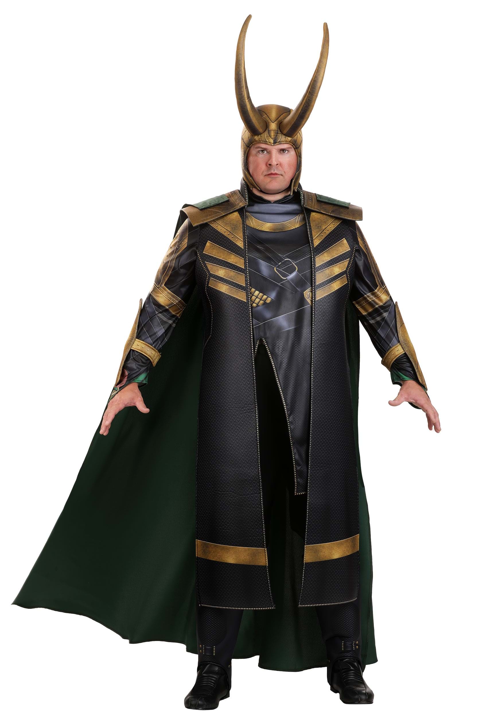 Jazwares Plus Size Men's Premium Marvel Loki Costume Marvel Costumes 2X ...